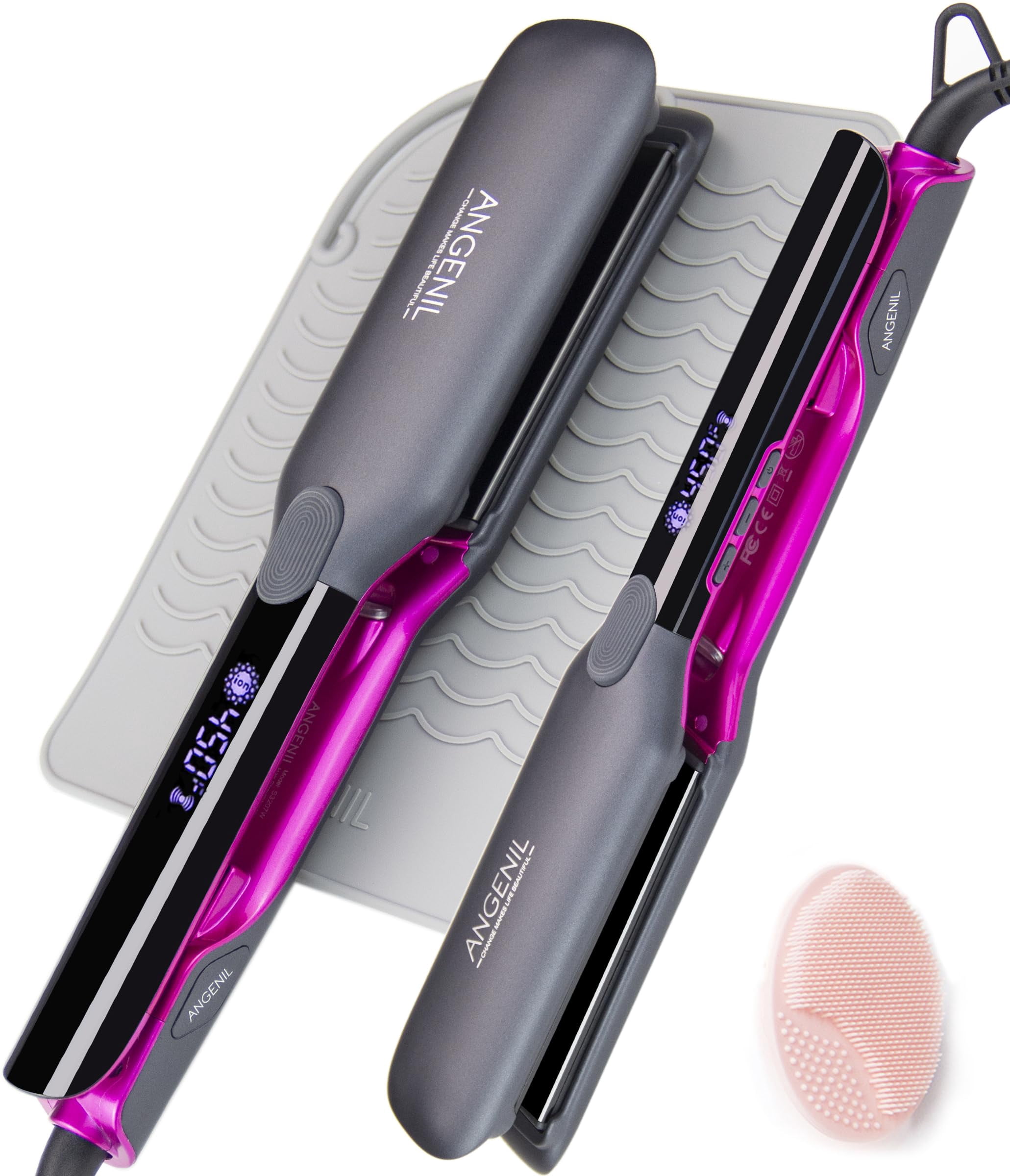 ANGENIL Hair Straightening Iron, 1.75 Inch Wide Flat Iron, 2 in 1 ...