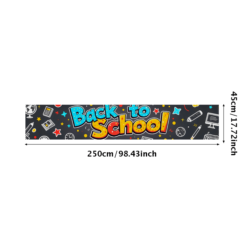ANGFENG Colorful Back to School Themed Banner with School Supplies ...