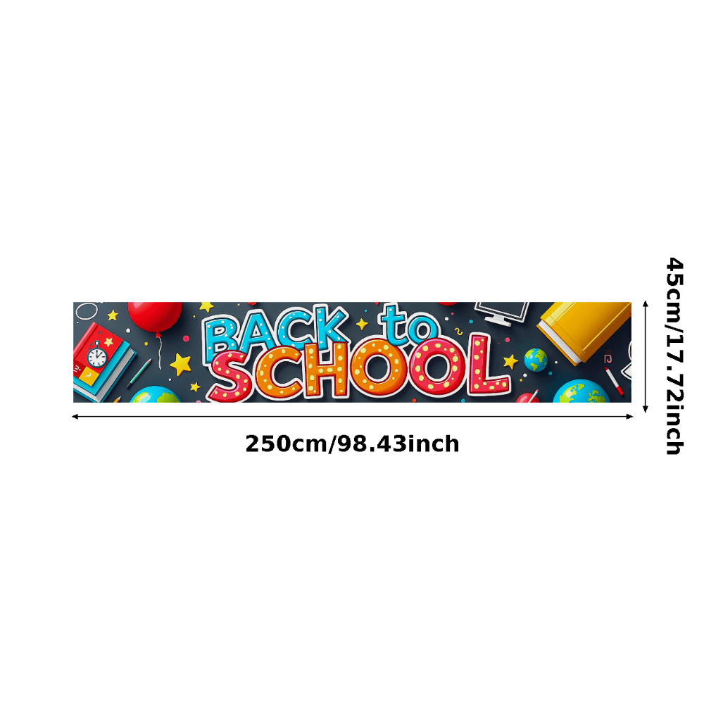 ANGFENG Colorful Back to School Themed Banner with School Supplies ...