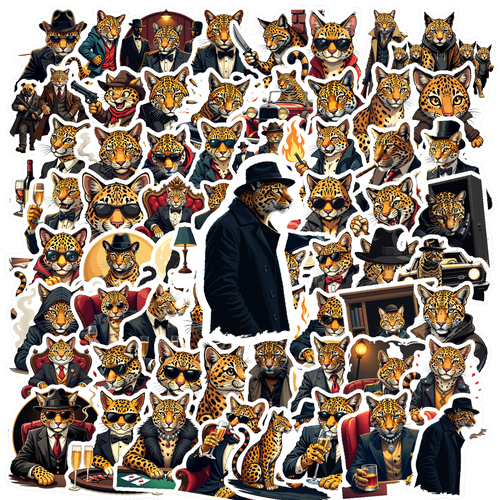 ANGFENG Waterproof Mafia Stickers Vinyl Cat Stickers Multi-colored ...