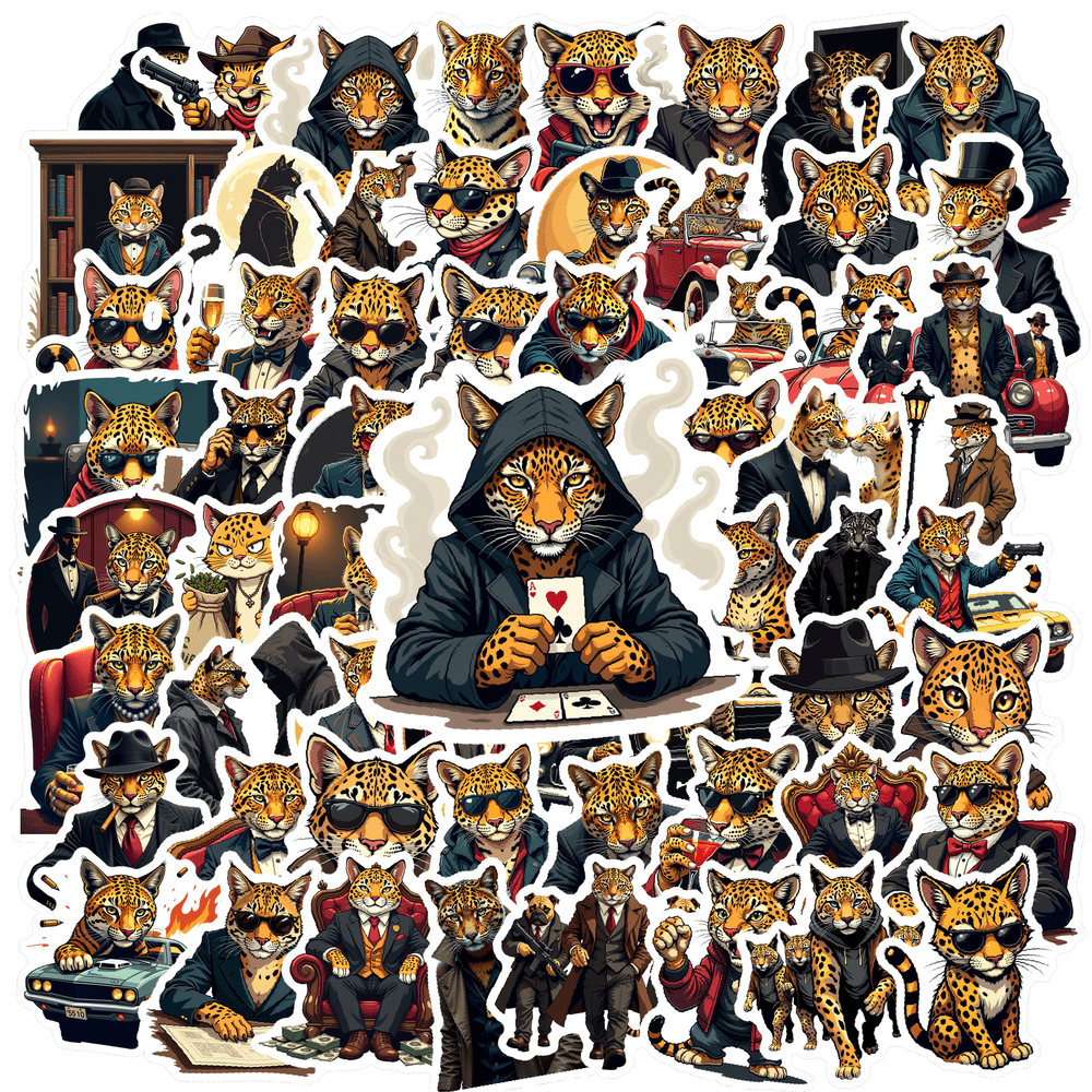 ANGFENG Waterproof Mafia Stickers Vinyl Cat Stickers Multi-colored ...