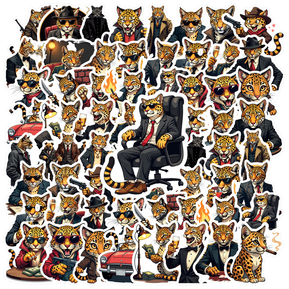 ANGFENG Waterproof Mafia Stickers Vinyl Cat Stickers Multi-colored ...