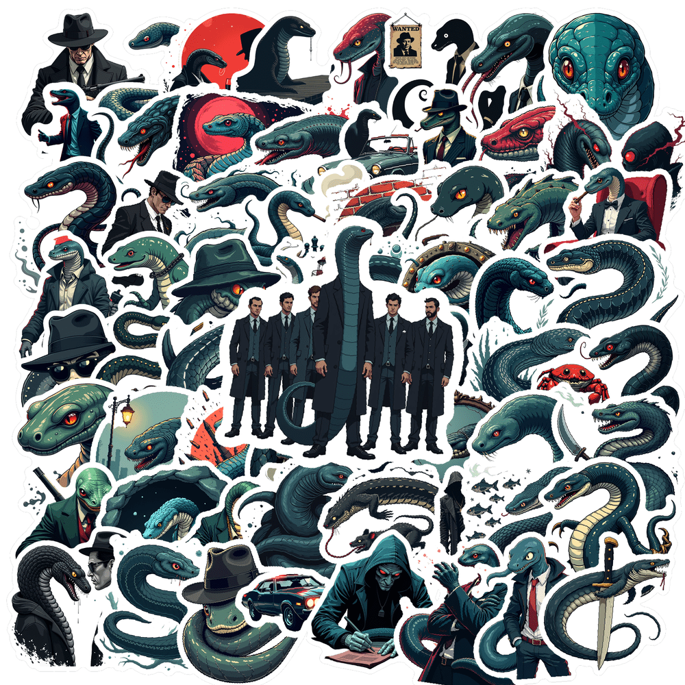 ANGFENG Waterproof Snake Stickers Vinyl Reptile Stickers Gangster Theme ...