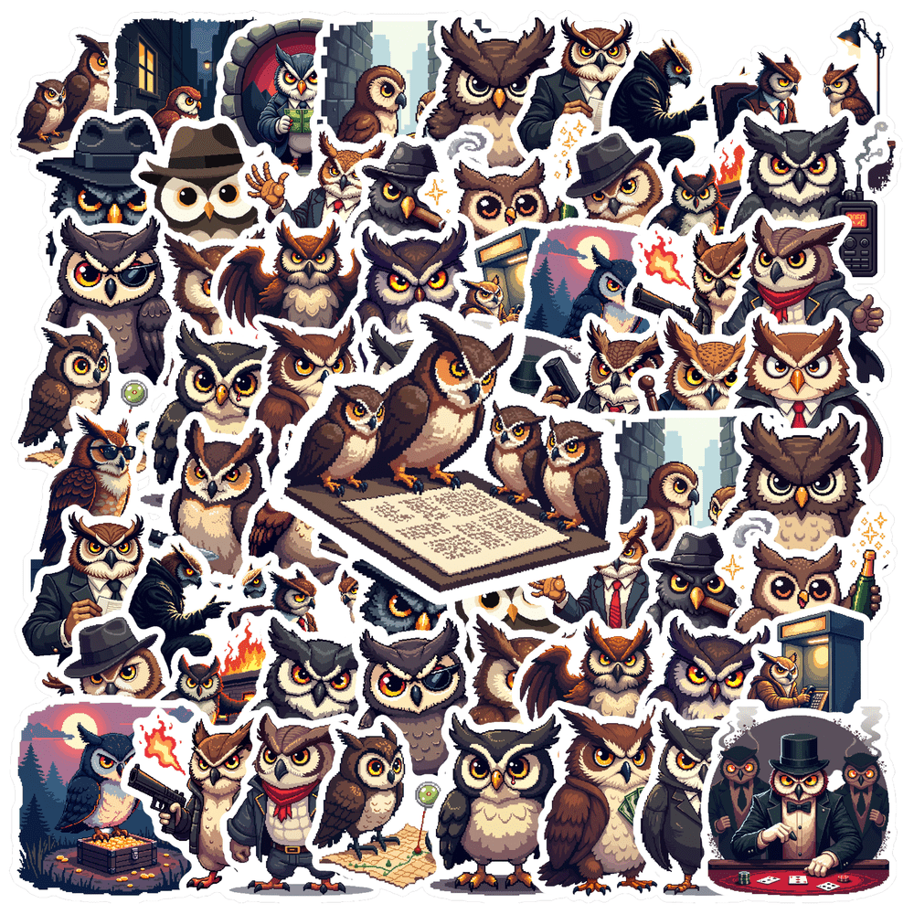 ANGFENG Waterproof Stickers Detective Vinyl Stickers Multi Color ...