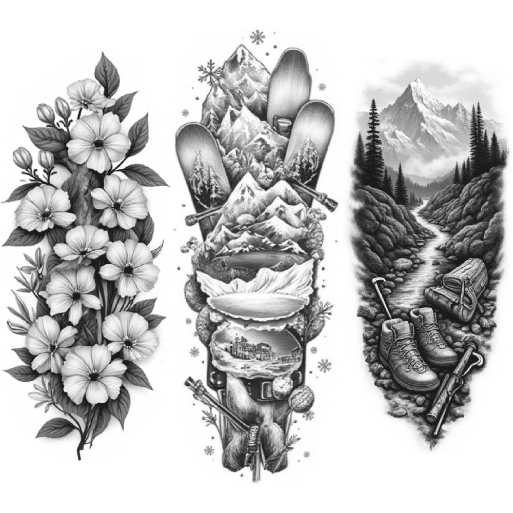 ANGFENG Waterproof Tattoo Stickers Realistic Style Tattoo Decals ...