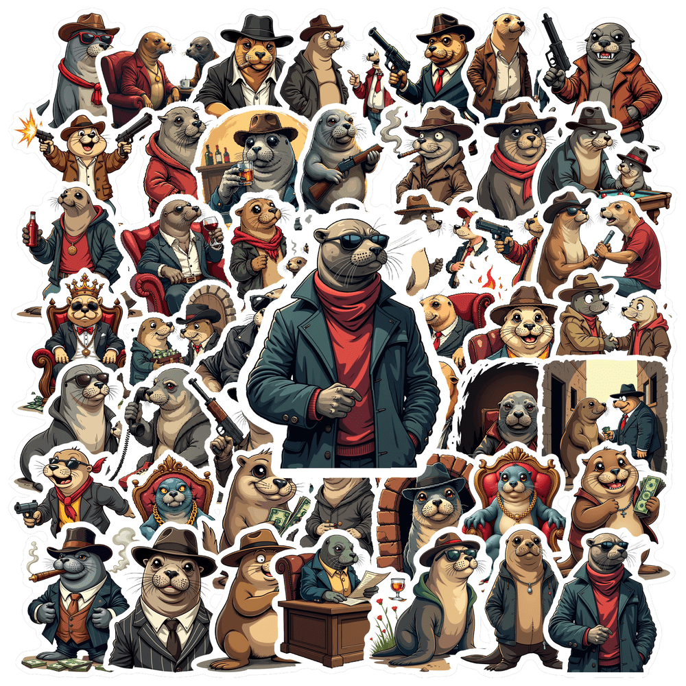 ANGFENG Waterproof Vinyl Stickers Decorative Beaver Stickers Humorous ...