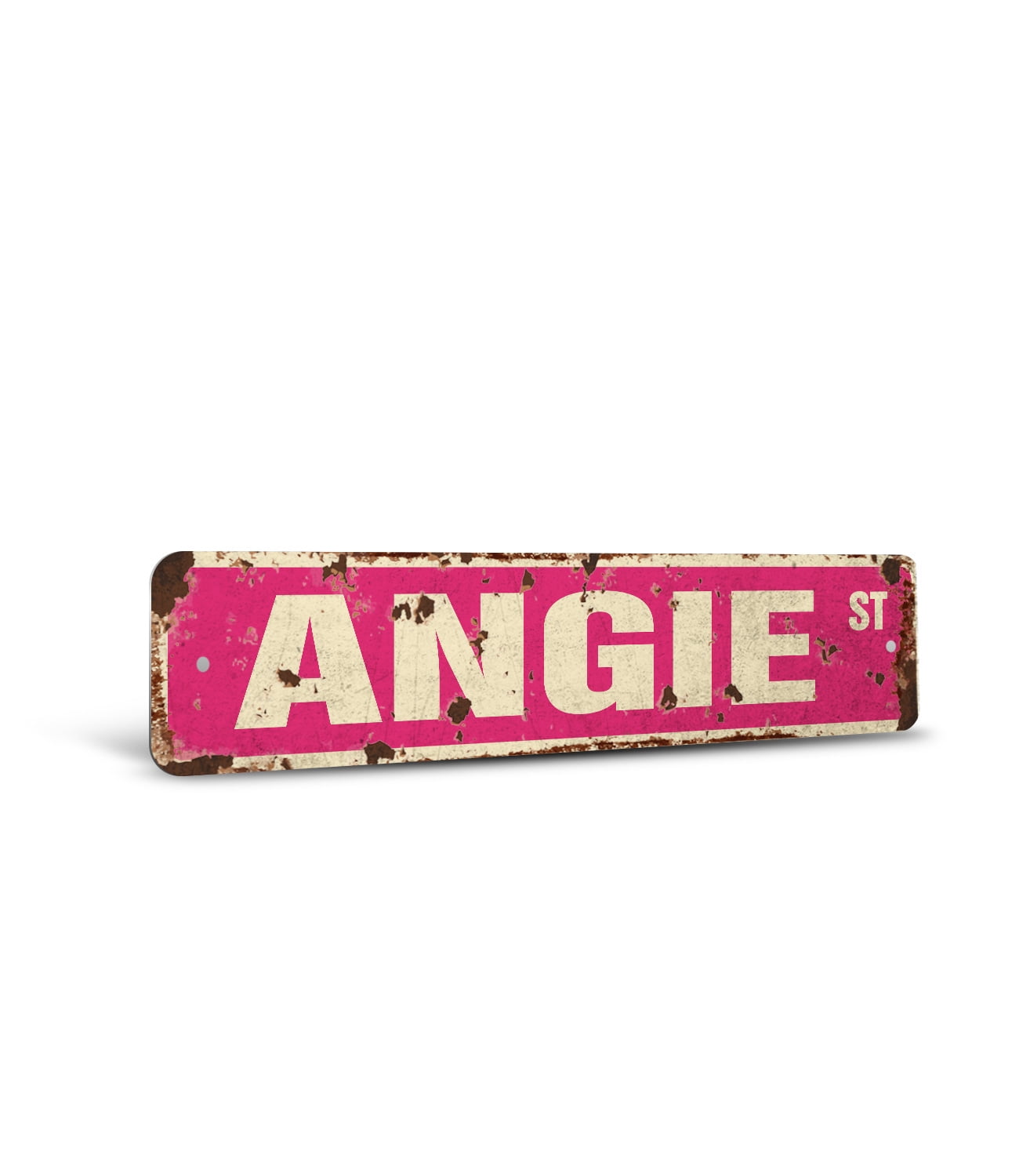 ANGIE Vintage Style Rustic Street Sign – Childrens Name Room Sign Retro ...