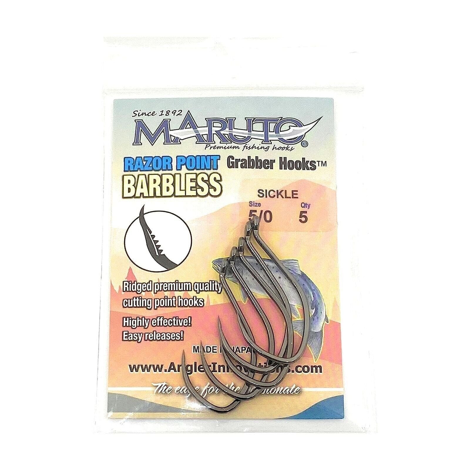 ANGL #5/0 B/LESS SGL GRABBER HK5 BK/NI Semi Barbless Single Sickle ...