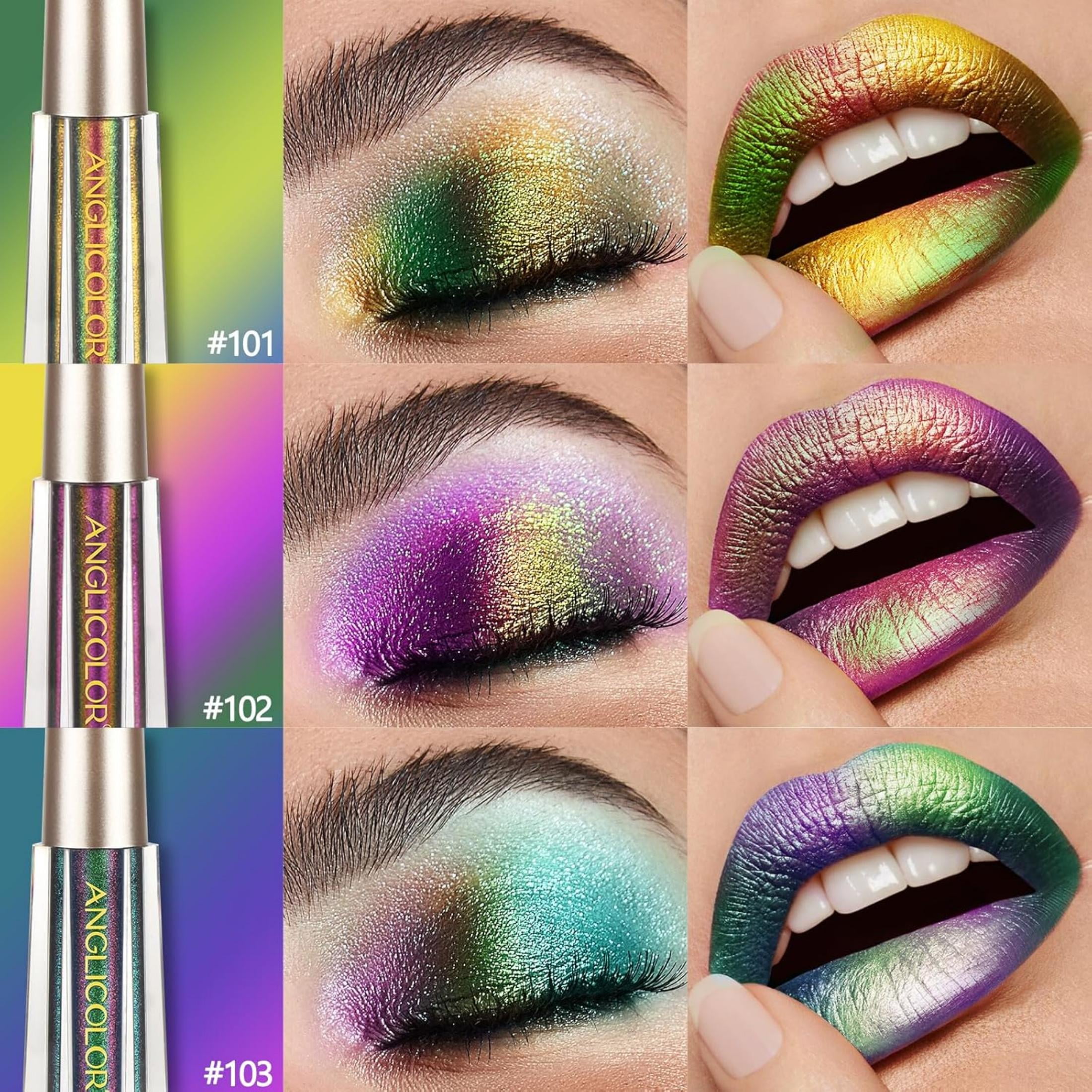 ANGLICOLOR Chameleon Metallic Liquid Multi-Dimensional Eye Shadow Long Lasting and Pigmented ...