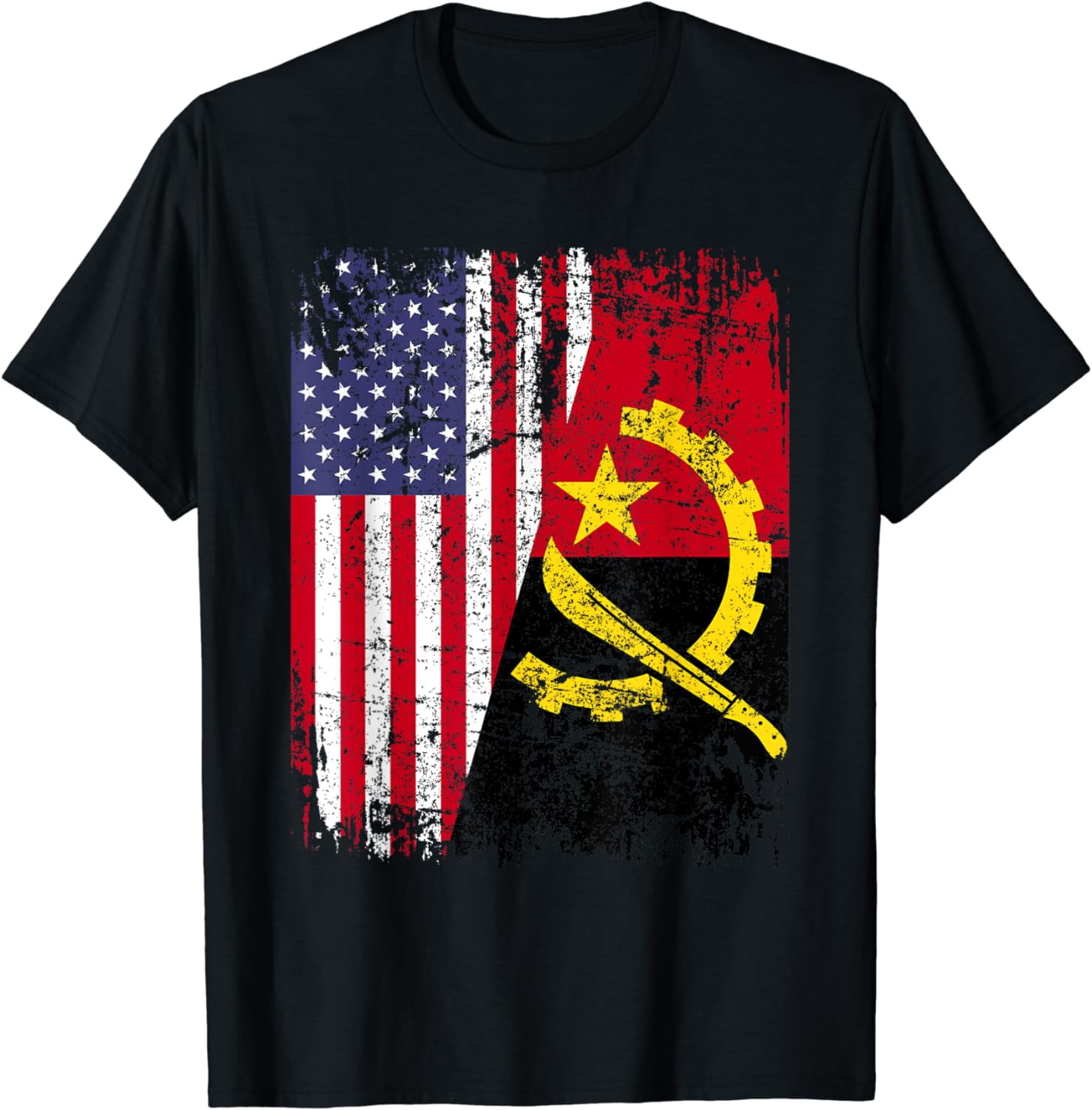 ANGOLAN ROOTS | Half American Flag | ANGOLA T-Shirt - Walmart.com