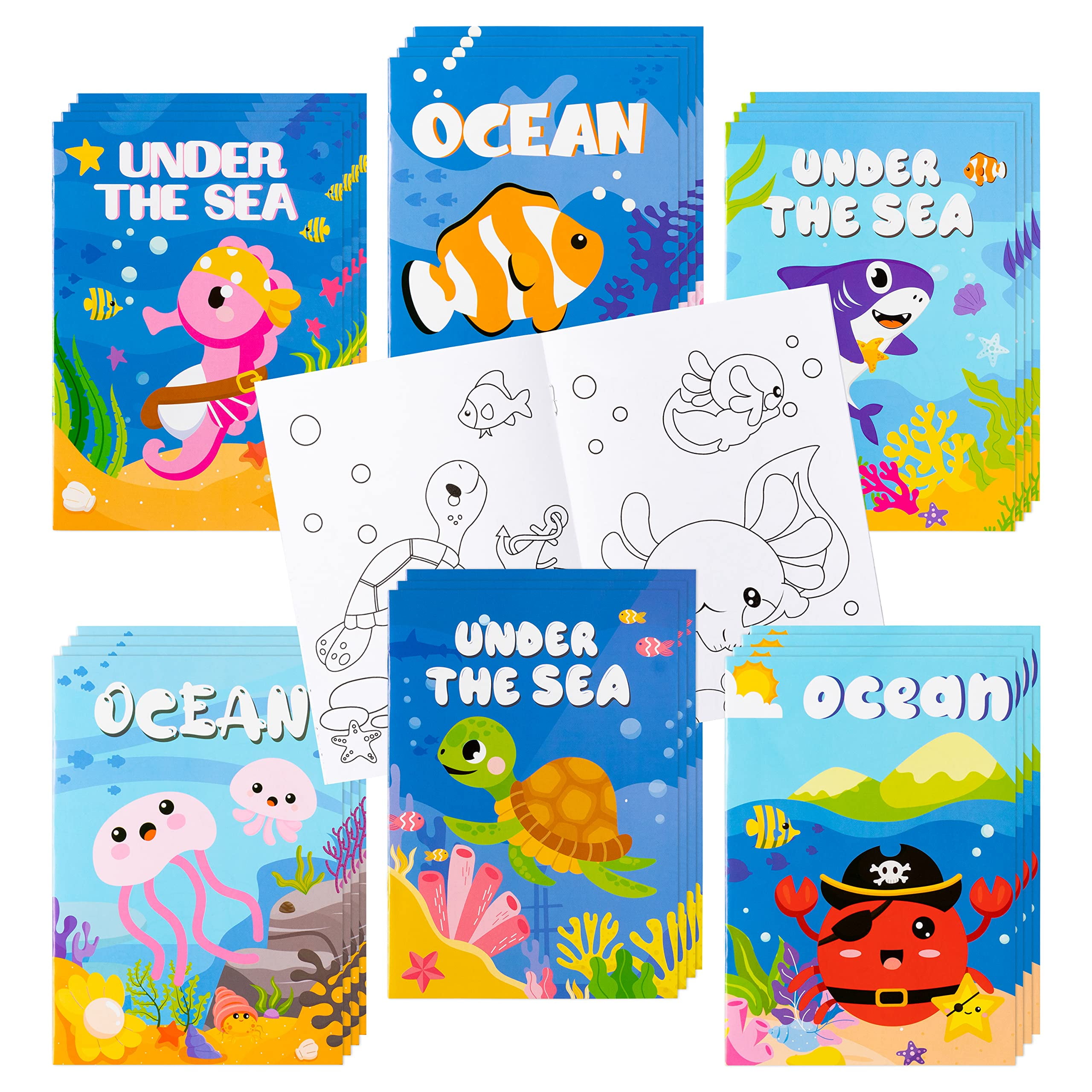 ANGOLIO 24Pcs Ocean Animals STF9 Coloring Books Bulk for DIY Art ...