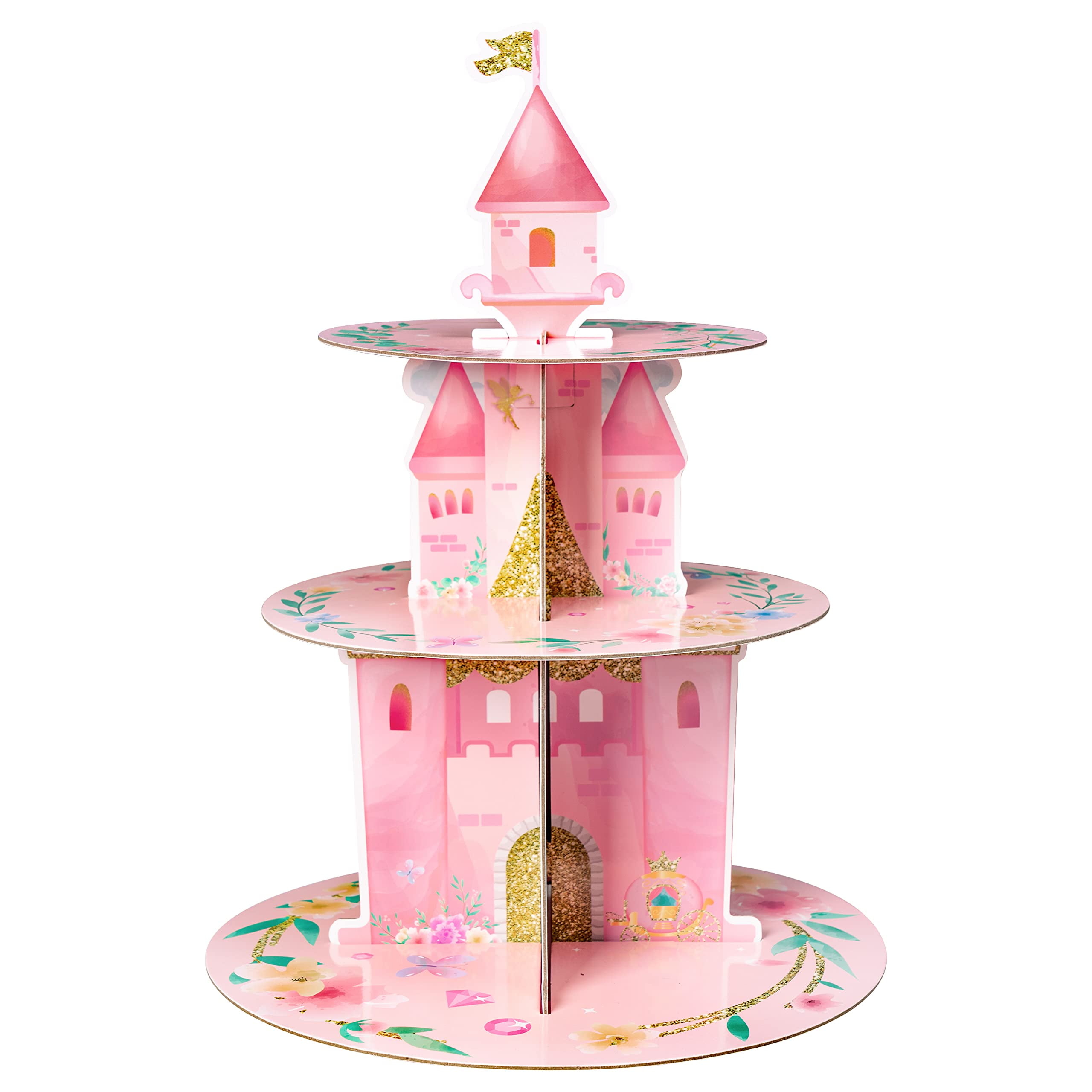 ANGOLIO 3 Tiers Watercolor Princess Cupcake Stand H2FSDPrincess Party ...