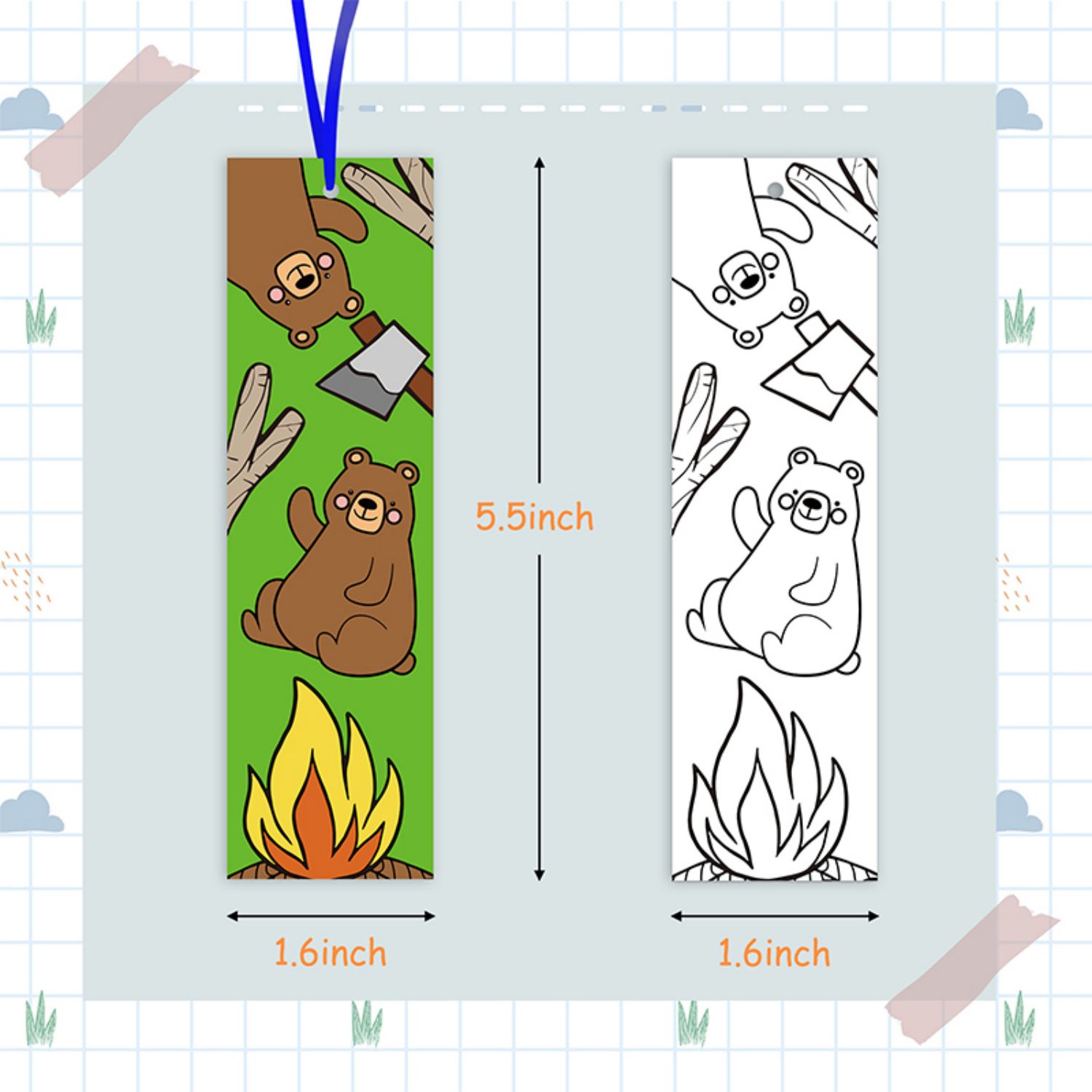 Camping Color Book Mark