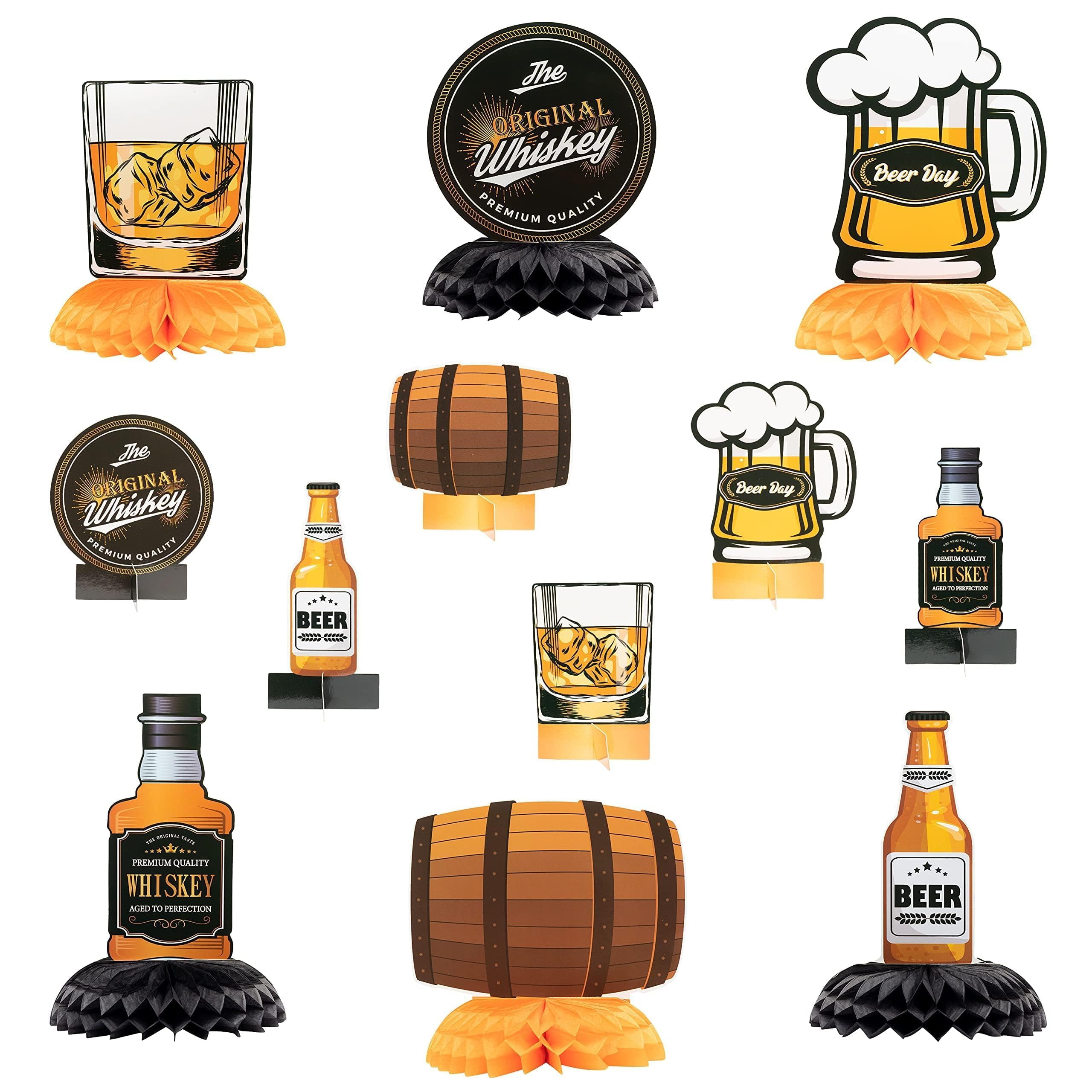ANGOLIO Whiskey Beer Table Centerpieces - 12Pcs MDH1Whiskey Honeycomb ...