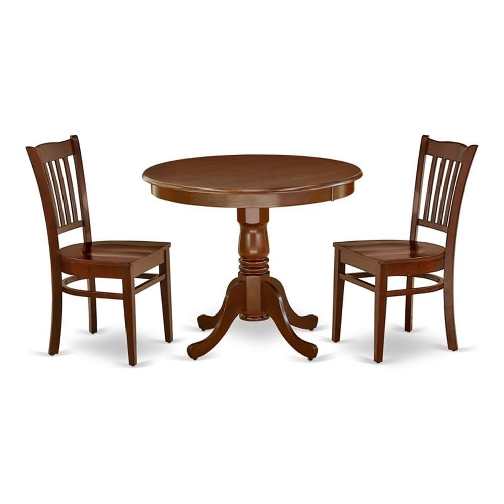 ANGR3-MAH-W 3 Piece Dinette Set for Small Spaces Contains a Round ...