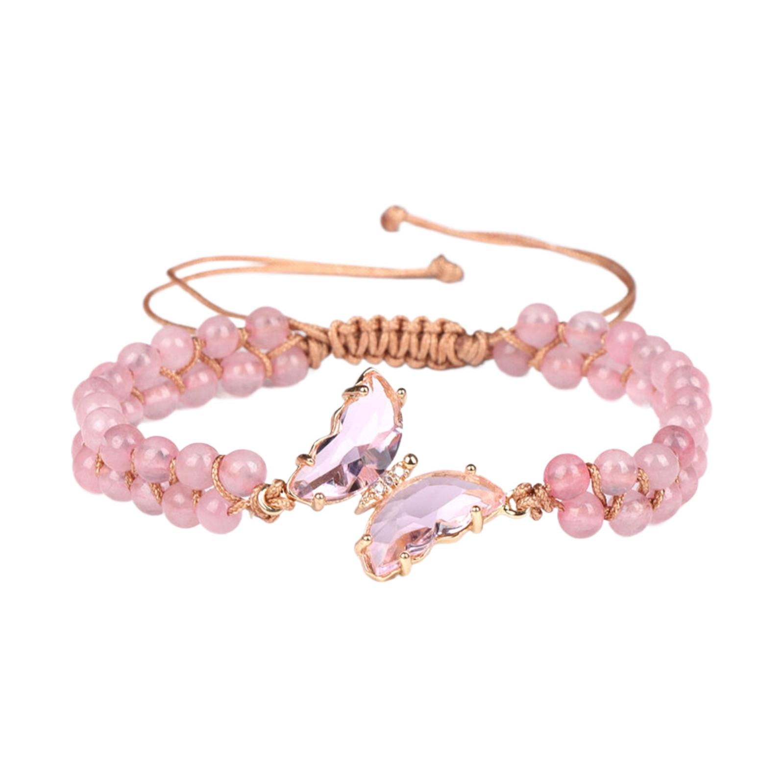 ANGREANE Crystal Butterfly Bracelet for Women Double Braided Crystal ...