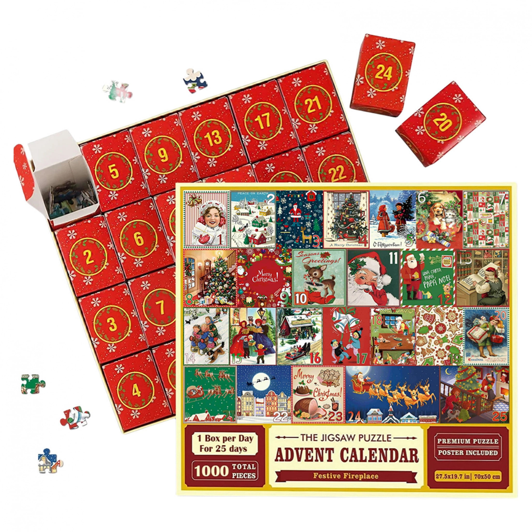 ANGTUO 2024 Christmas Advent Calendar for 1000 Pieces Holiday Countdown ...