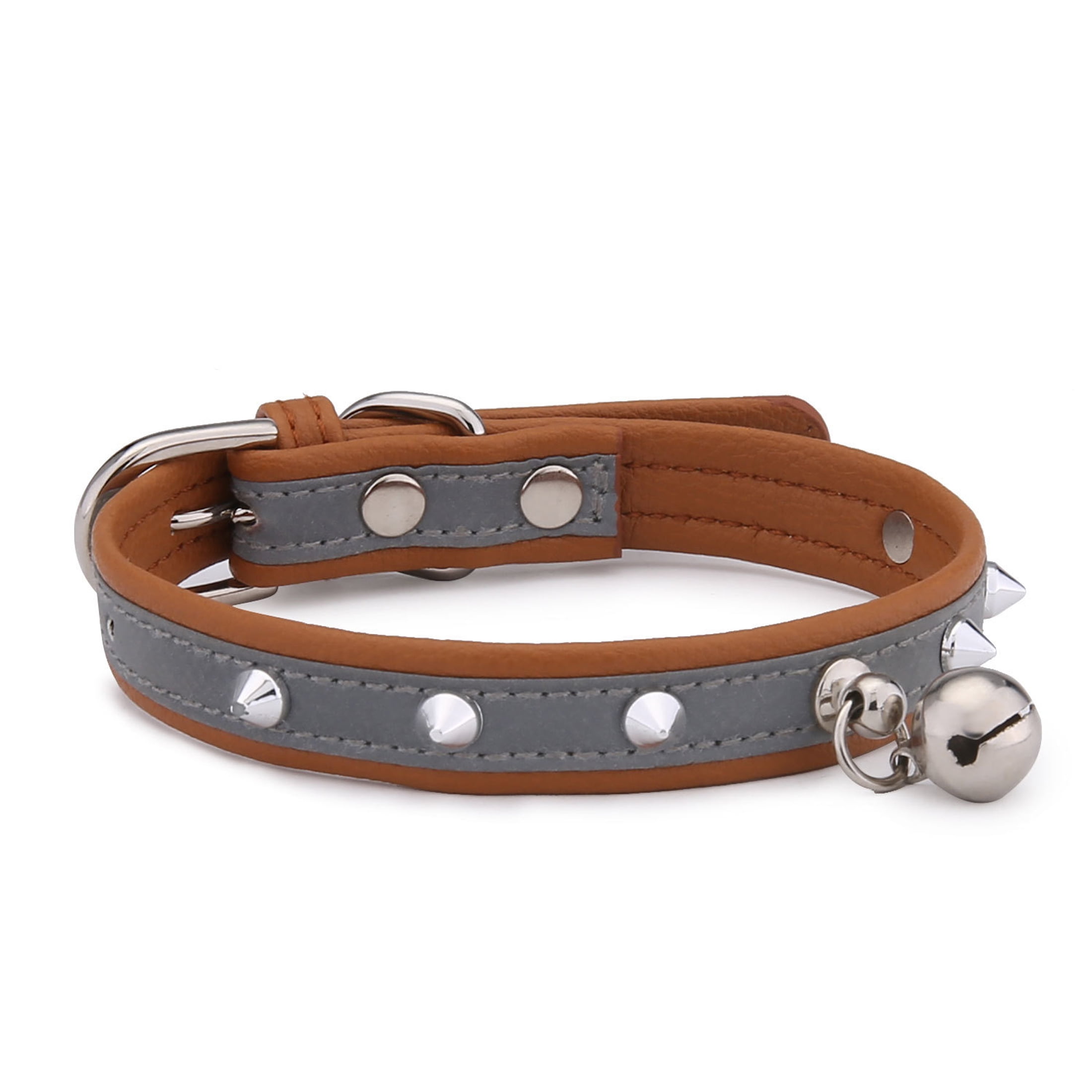ANGTUO Studded Cat Collar with Bells,Adjustable 22-28CM Personalized ...