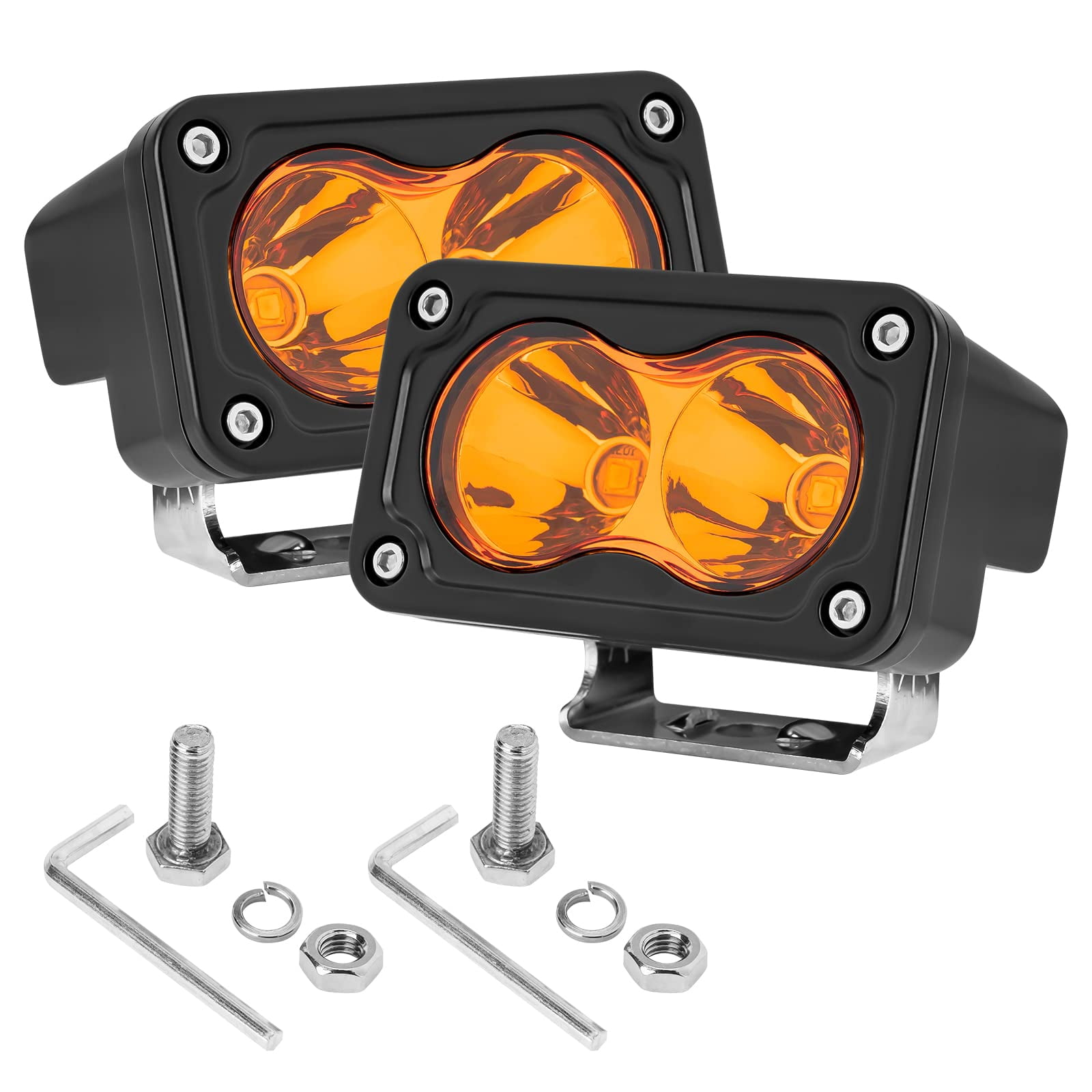 ANGU-OFFROAD 3Inch Motorcycle Led Pods, 2PCS Amber CREE Fog Lights Pods ...