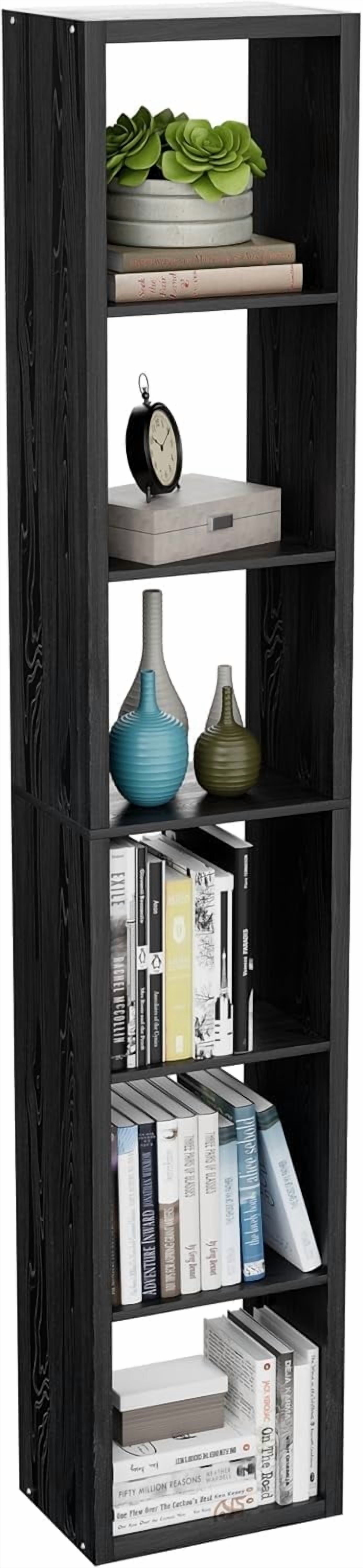 ANHDAH 6-Cube Bookcase & Storage Organizer, Solid Wood Bookshelf Thick ...