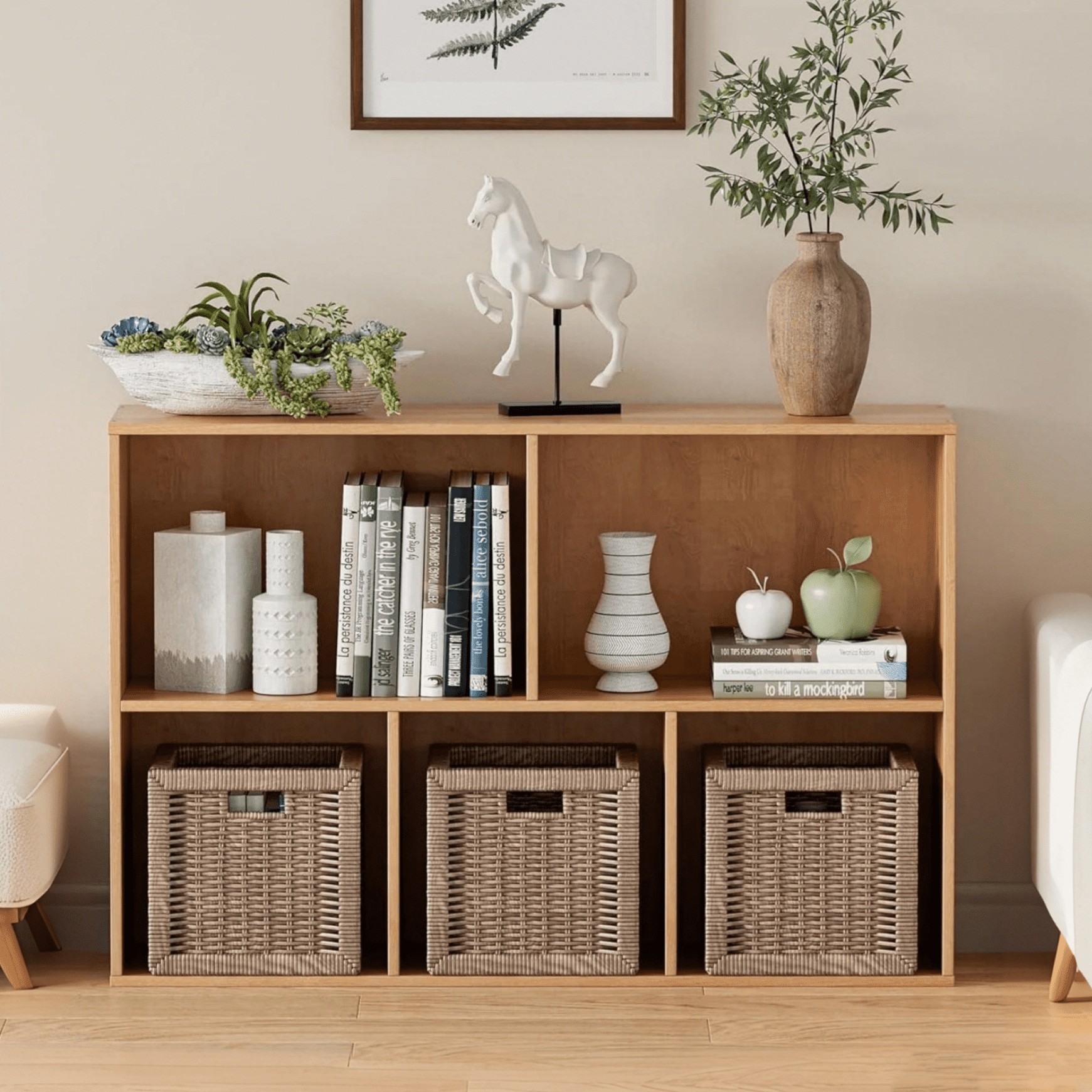 Anhdah 5 Cube Storage Organizer, Cube Bookcase Closed Back Panel ...