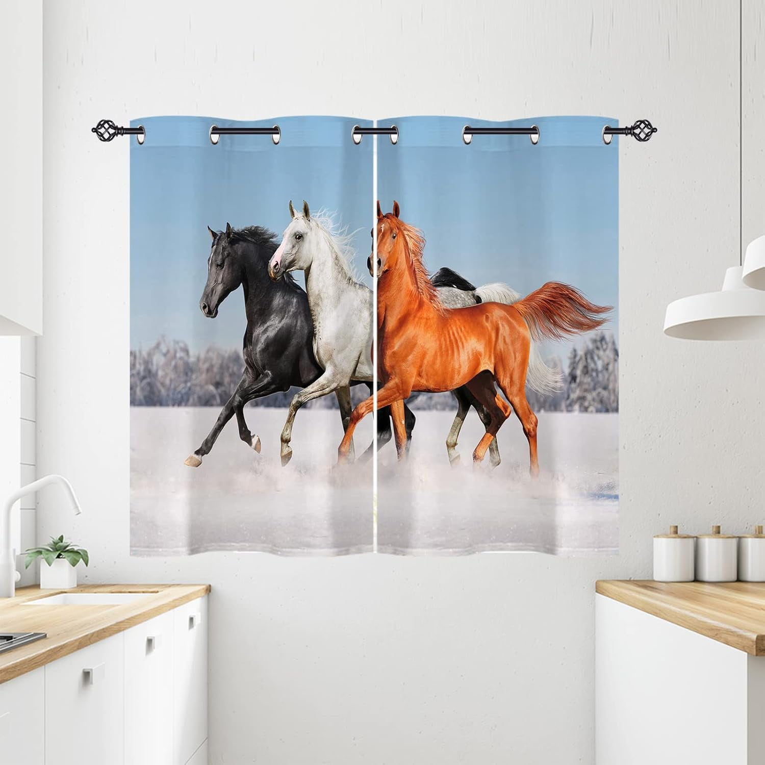 ANHOPE Cat Curtains Doodle Theme Cute Cartoon Animal Cats Print ...