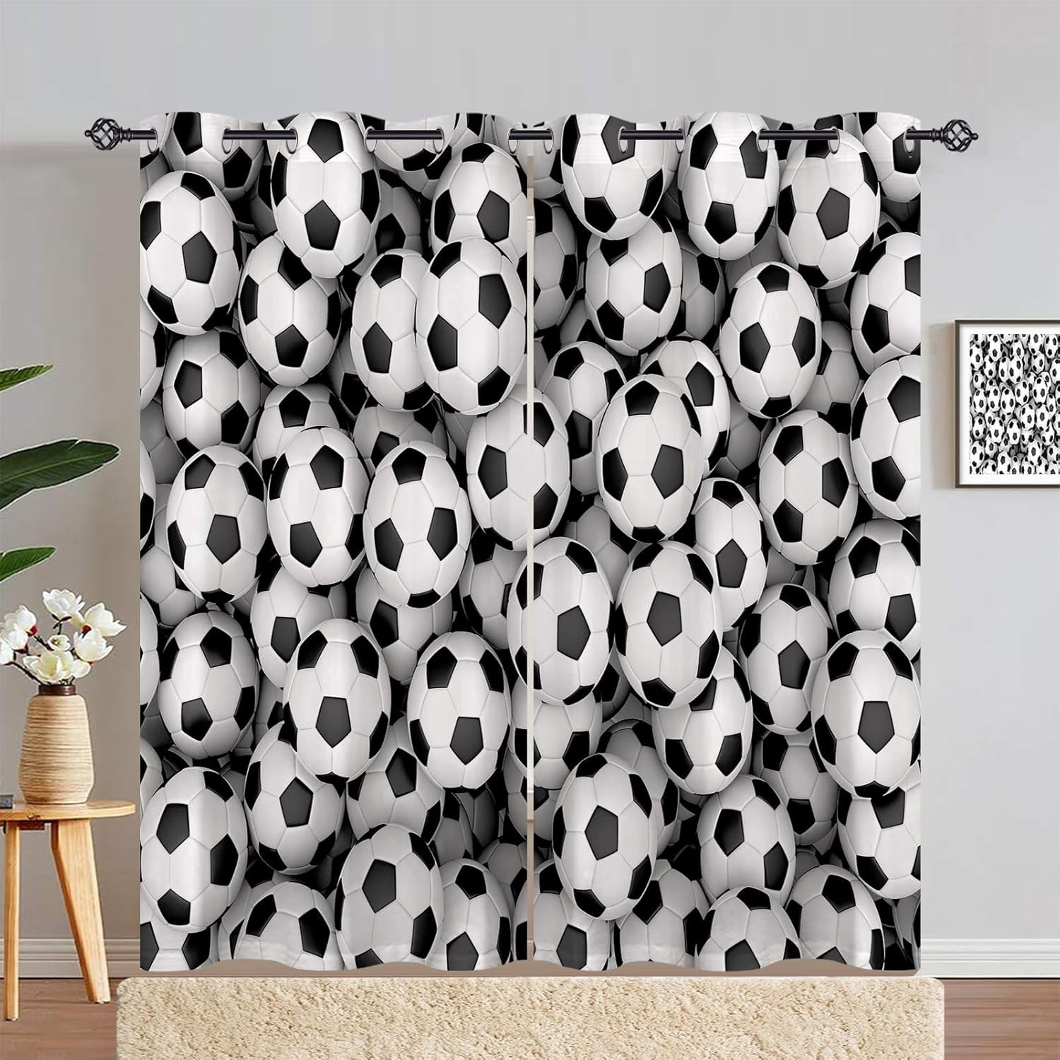 ANHOPE Cat Curtains Doodle Theme Cute Cartoon Animal Cats Print ...