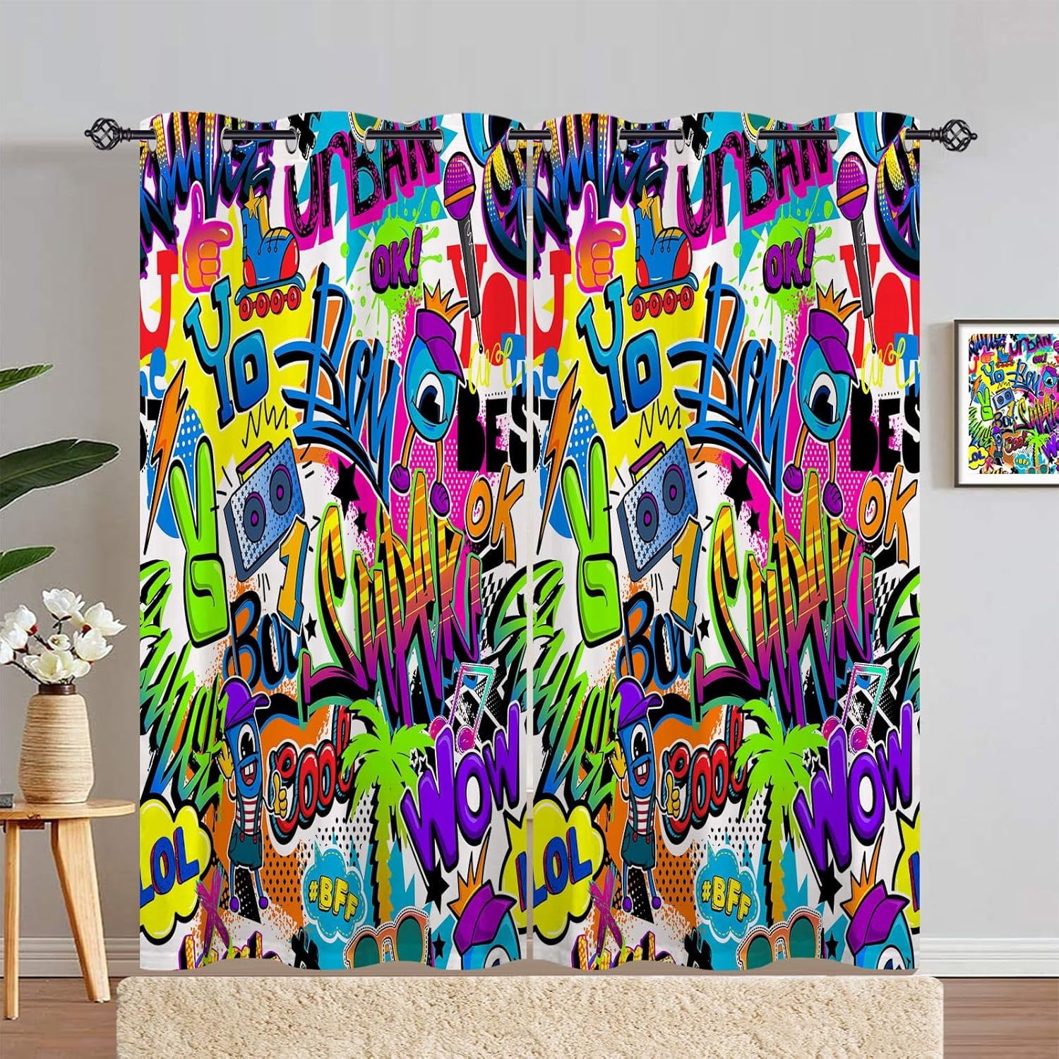 ANHOPE Whale Curtains Light Filtering Ocean Theme Underwater Cartoon ...