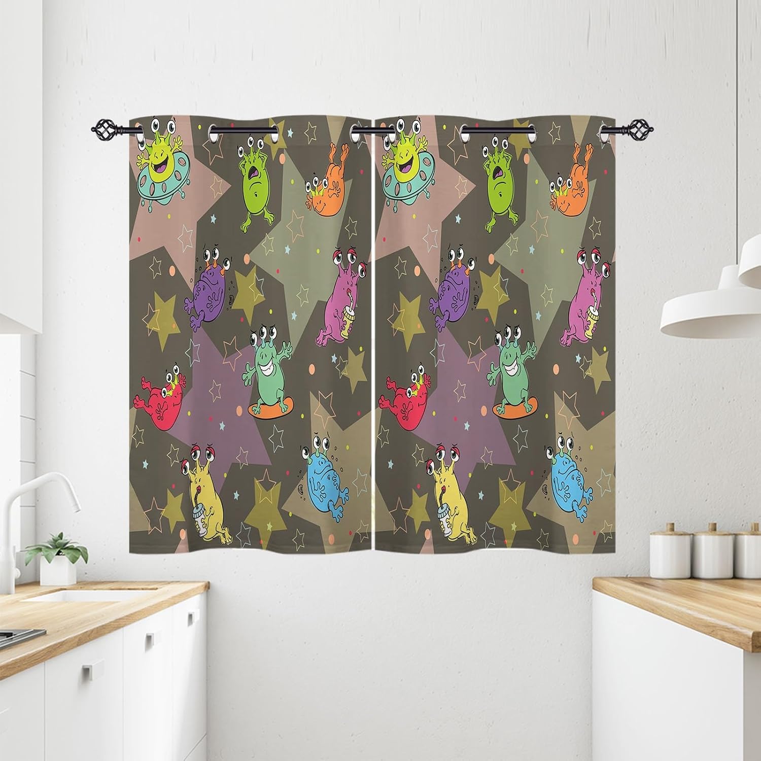 ANHOPE Whale Curtains Light Filtering Ocean Theme Underwater Cartoon ...