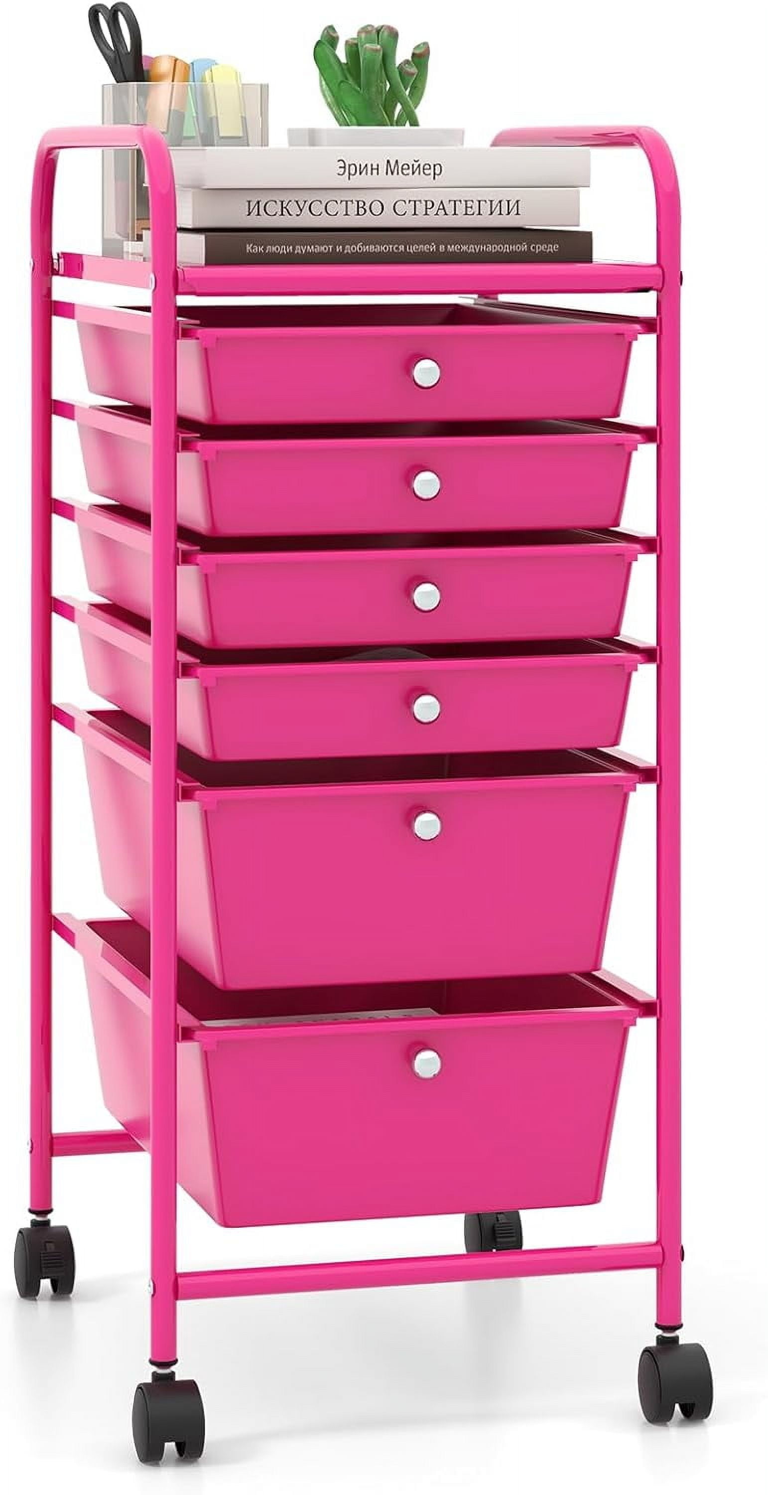 ANHXN 6 Storage Drawer Cart Rolling Organizer Cart for Tools Scrapbook ...