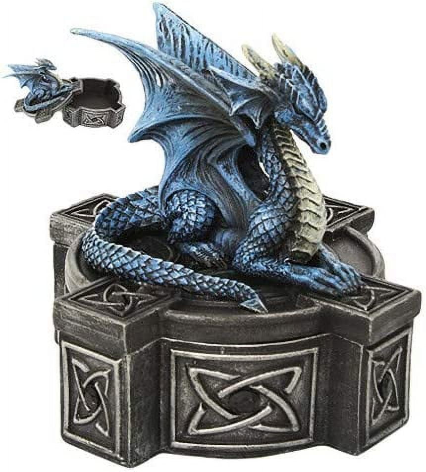 ANHXN Anne Stokes Altar Drake Frost Blue Mystic Dragon Statue Celtic ...