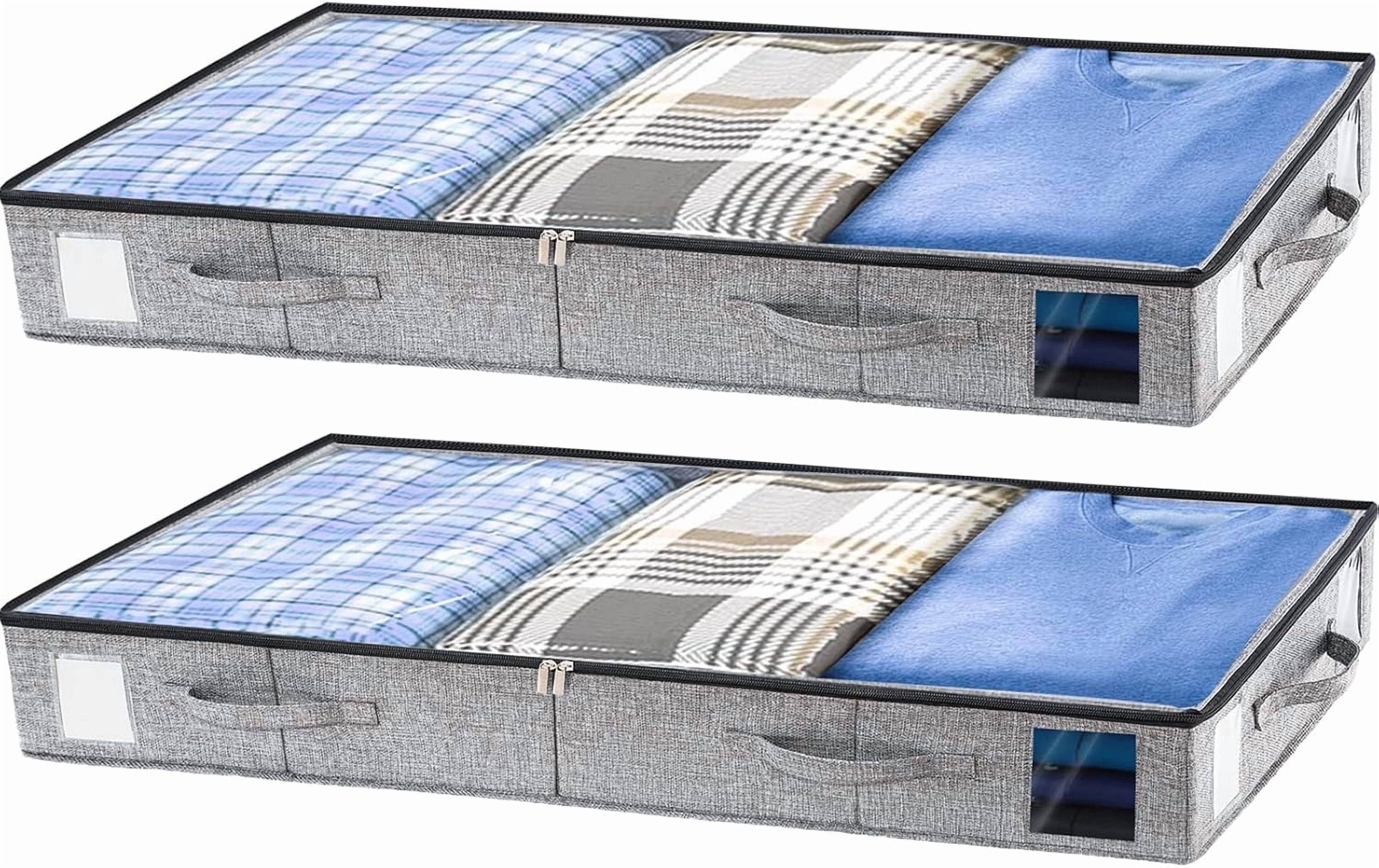 ANHXN Under Bed Storage Containers, Stackable Closet Organizers and ...