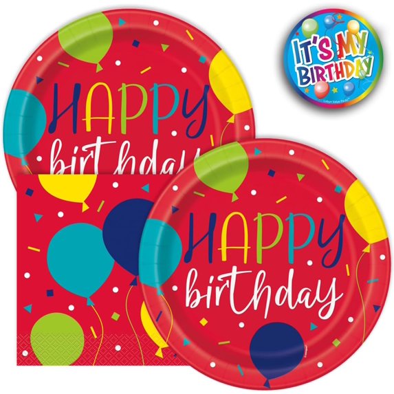 ANHXN Birthday Party Plates and Napkins Set ，Disposable Tableware ...