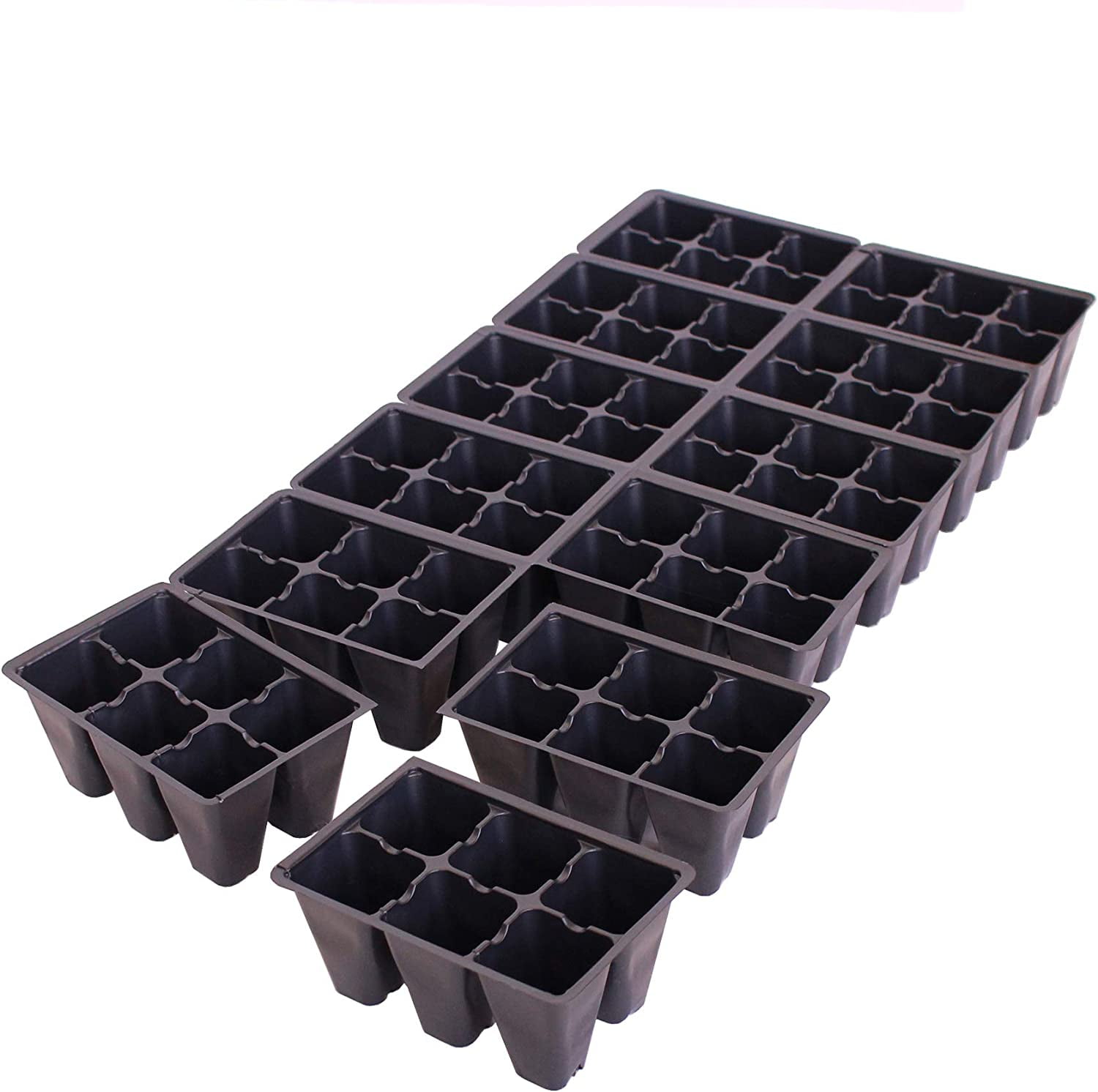 ANHXN Black Plastic Garden Tray Inserts – Sheets, Planting Pot Cells ...