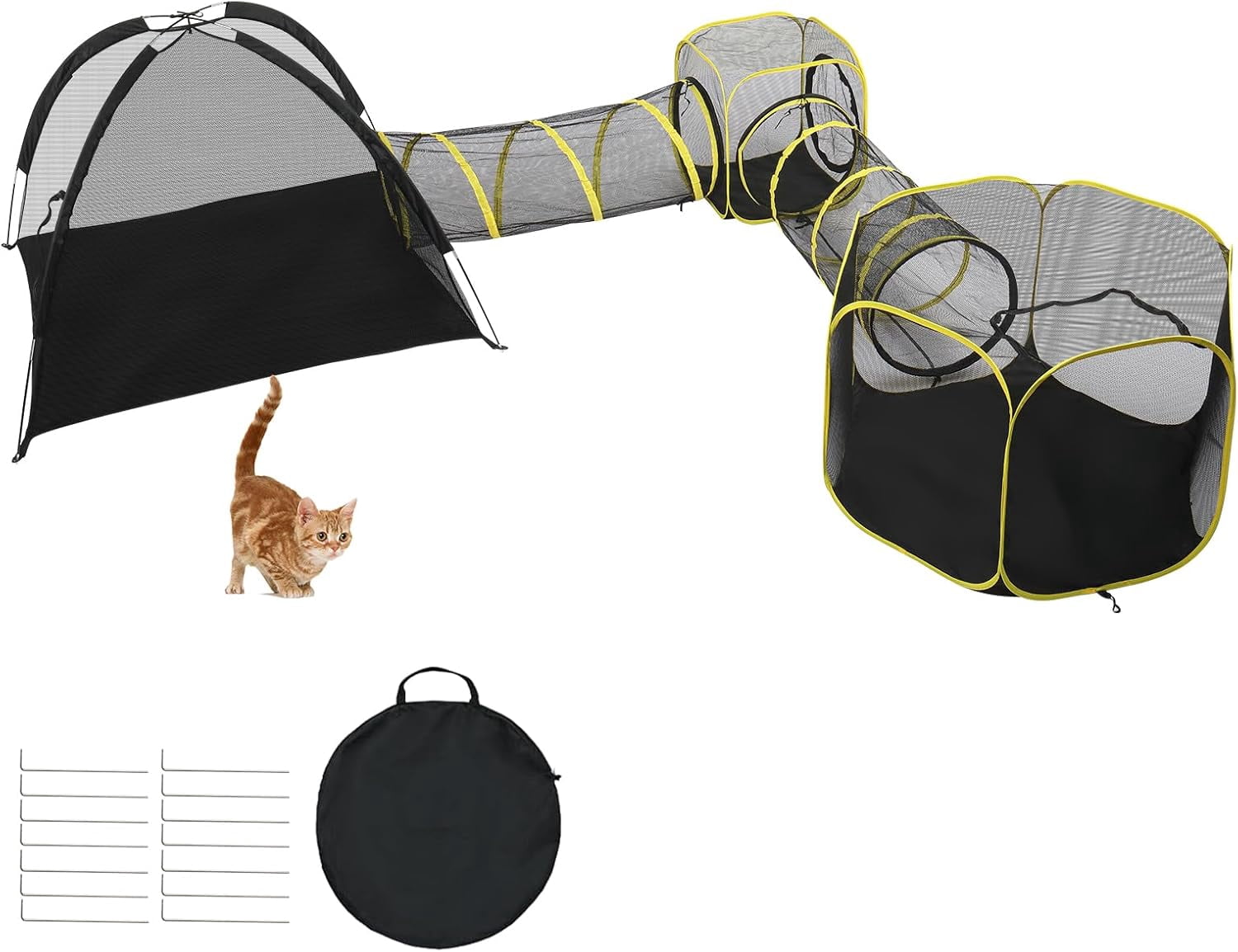 ANHXN Cat Tunnel, Portable Kitten Tent, Indoor & Outdoor Collapsible ...