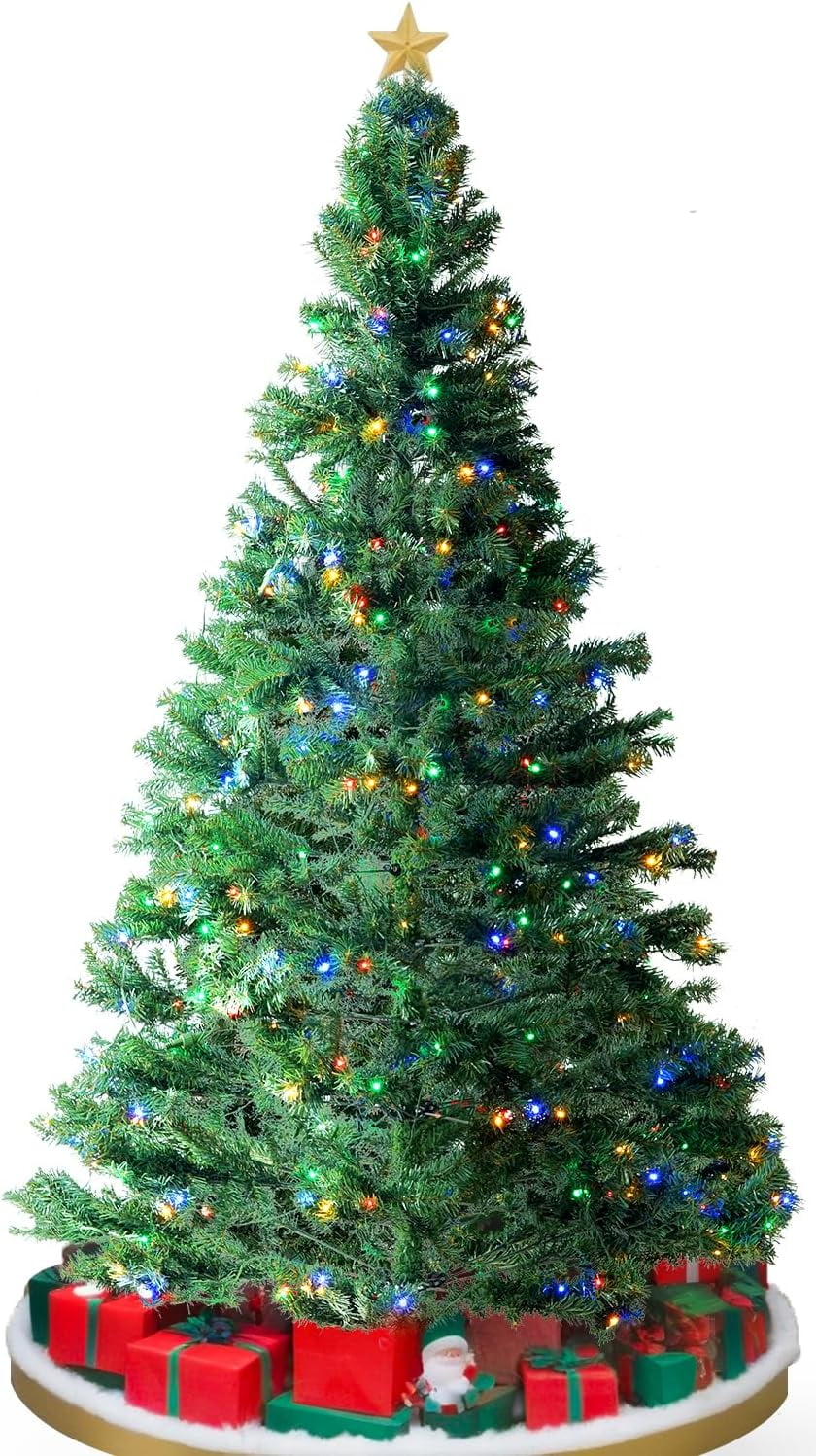 ANHXN Christmas Tree, Prelit Artificial Xmas Tree, Full Holiday Decor ...