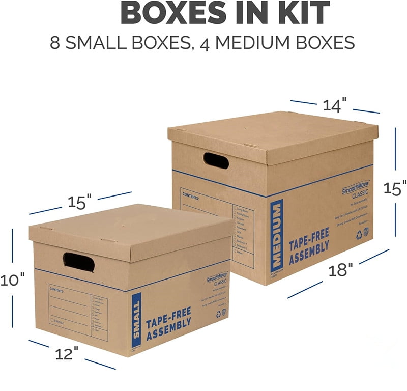 ANHXN Classic Moving Box, Reinforced Handles, Tape-Free Assembly, Box ...