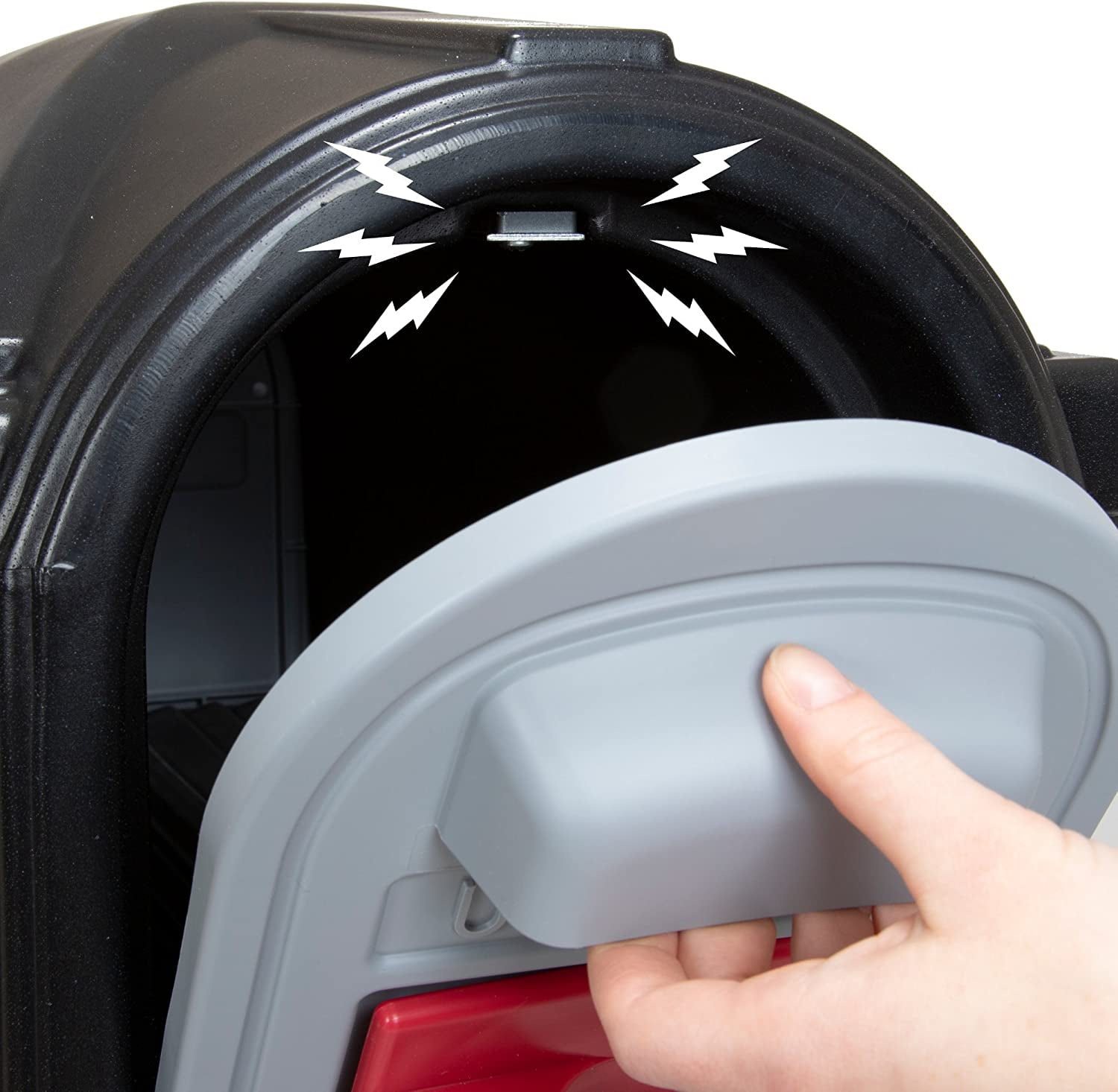 ANHXN Classic Plastic Residential Mailbox & Post Mount Combo Kit with ...