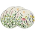 ANHXN Daisy Eucalyptus Lavender Floral Leaves Round Spring Placemats ...