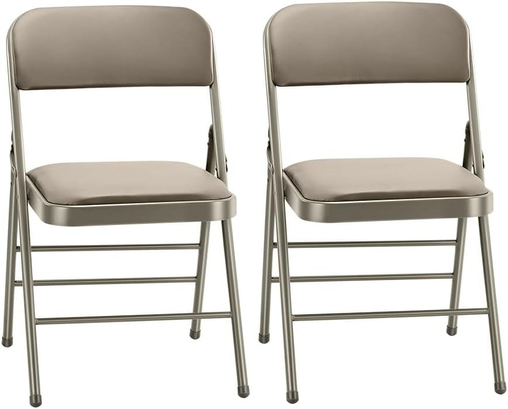 ANHXN Fabric Folding Chairs with Padded Cushion Backrest Metal Steel ...