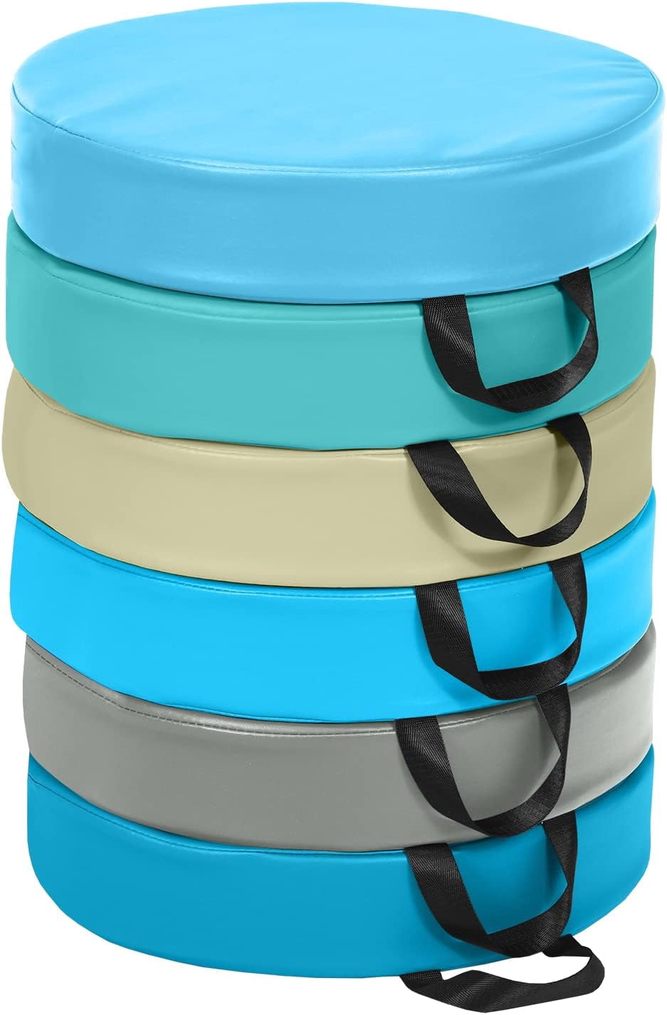 ANHXN Floor Cushions with Handles, Thick Foam Circle Floor Seats, Soft ...