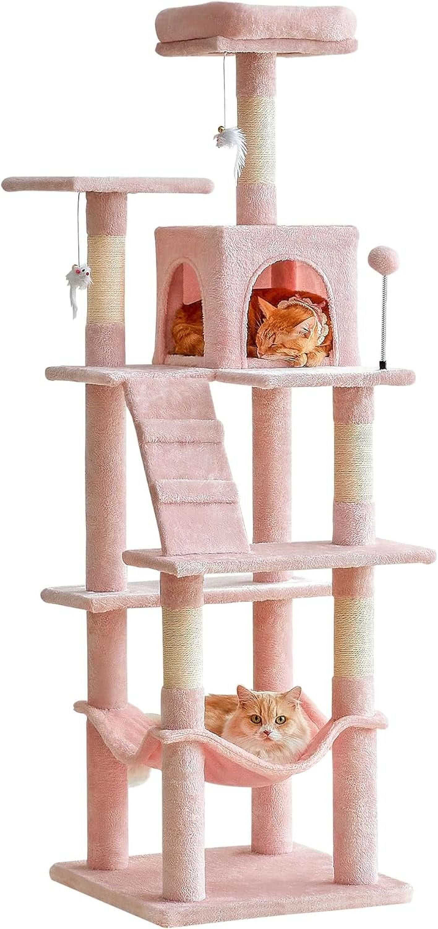 ANHXN Flower Cat Tree for Indoor Cats, Padded Platform, Hammock ...