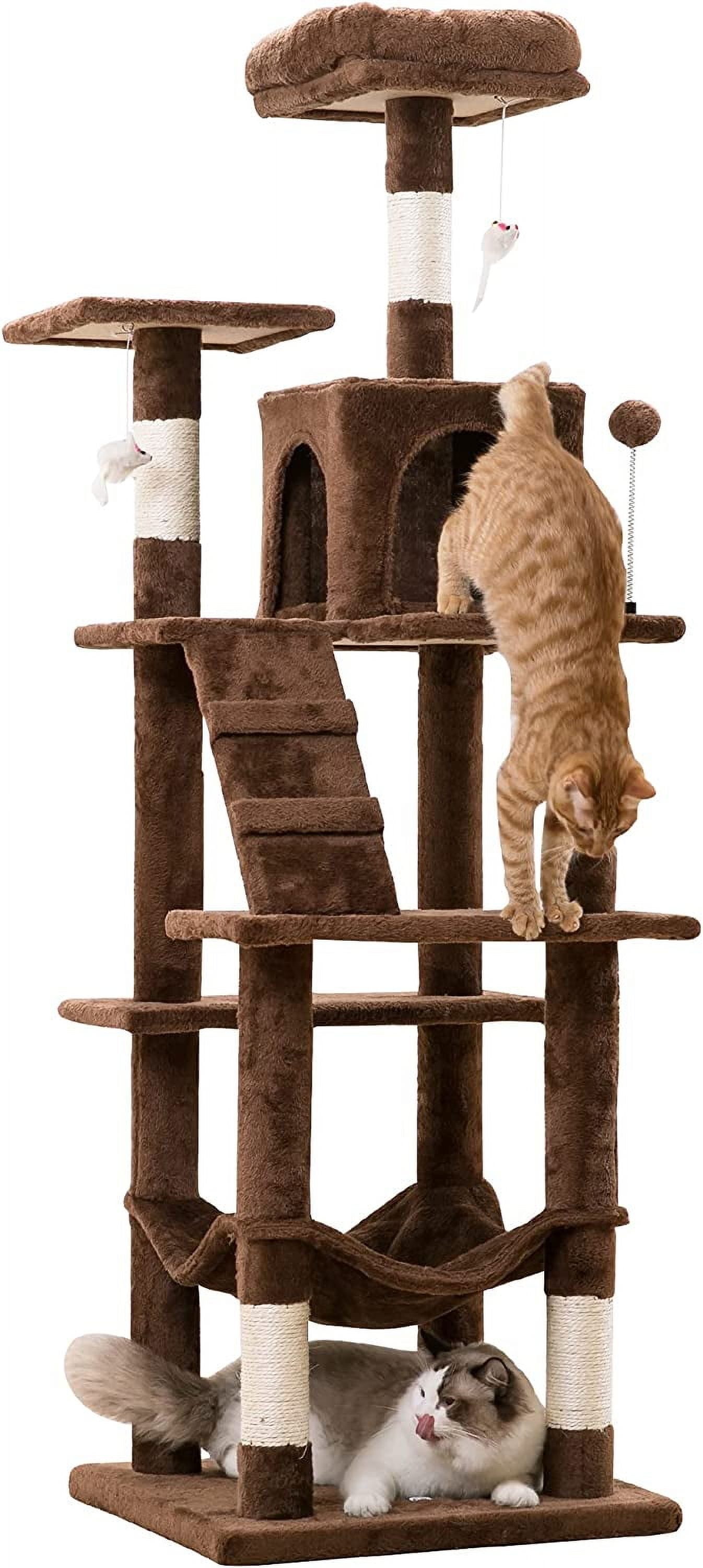 ANHXN Flower Cat Tree for Indoor Cats, Padded Platform, Hammock ...