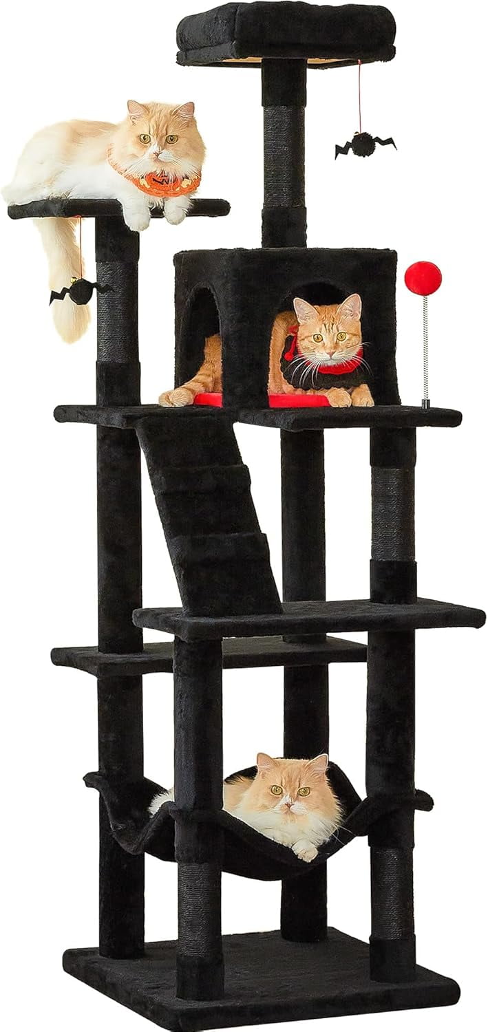 ANHXN Flower Cat Tree for Indoor Cats, Padded Platform, Hammock ...