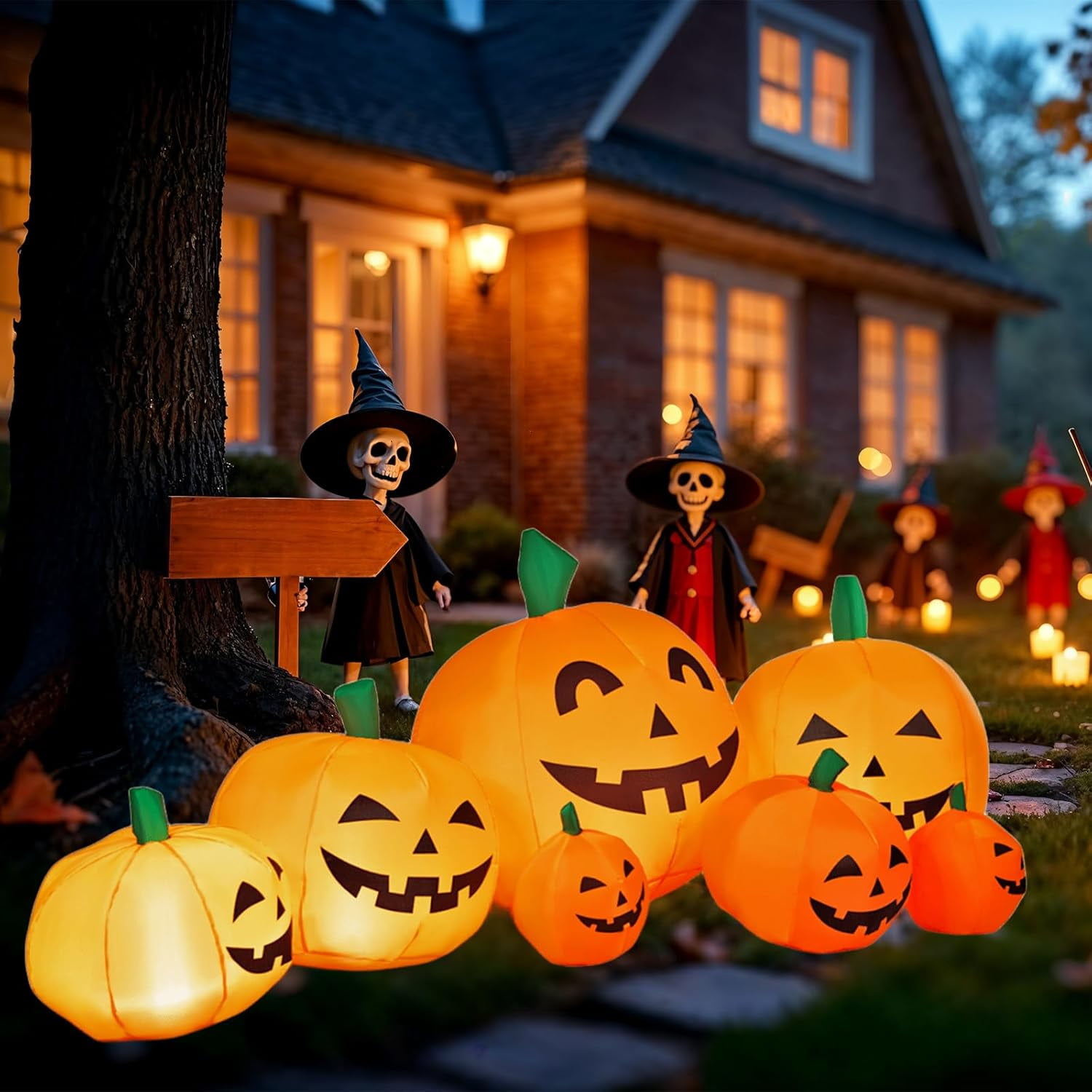 ANHXN Halloween Inflatables Decorations Pumpkin, Decorative Pumpkins ...