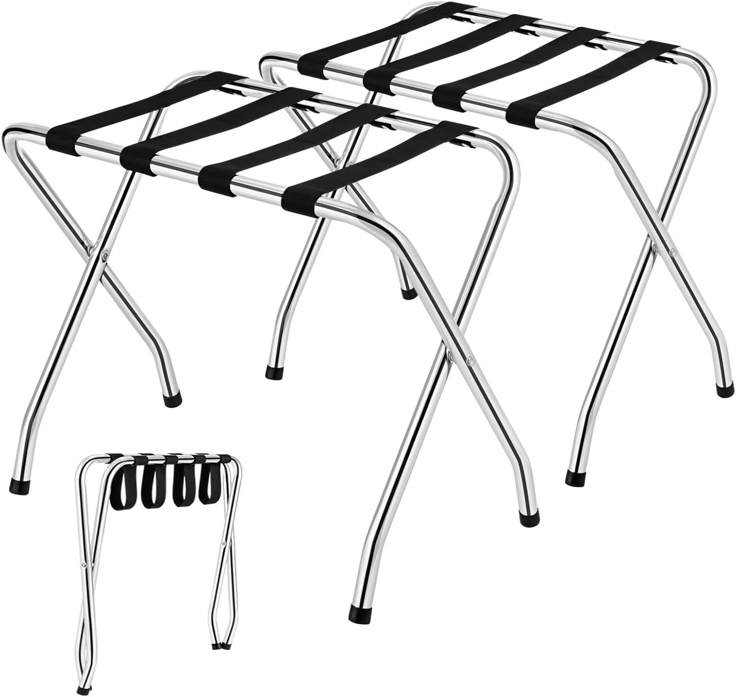 ANHXN Luggage Rack, Metal Folding Suitcase Stand for Guest Room with ...