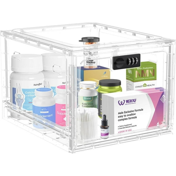 ANHXN Medicine Lock Box for Safe Medication Storage, Large Refrigerator ...