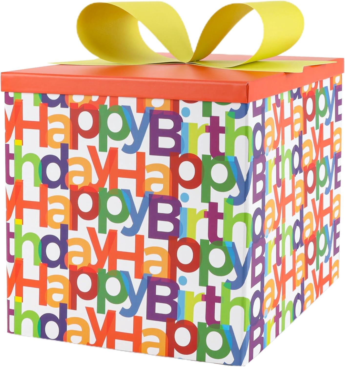 ANHXN Medium Birthday Gift Boxes with Lids for Presents, Text Design ...