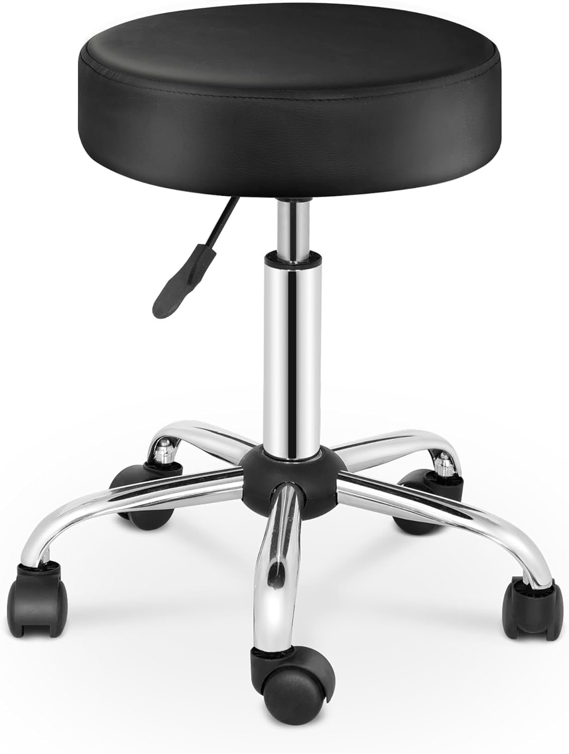 ANHXN Modern Black Height Adjustable Salon Stool Hydraulic Rolling ...