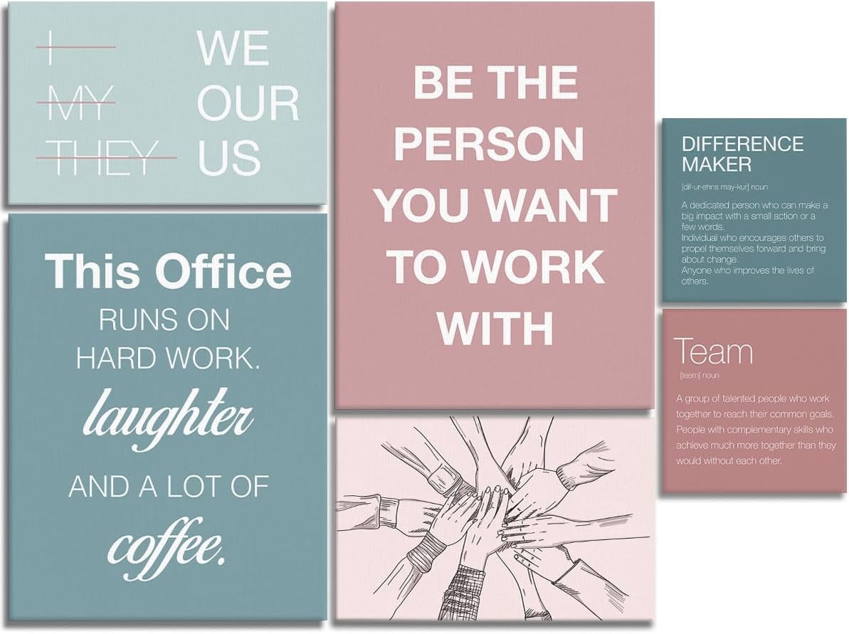 ANHXN Office Wall Decoration, Teamwork Wall Art in the Workplace ...